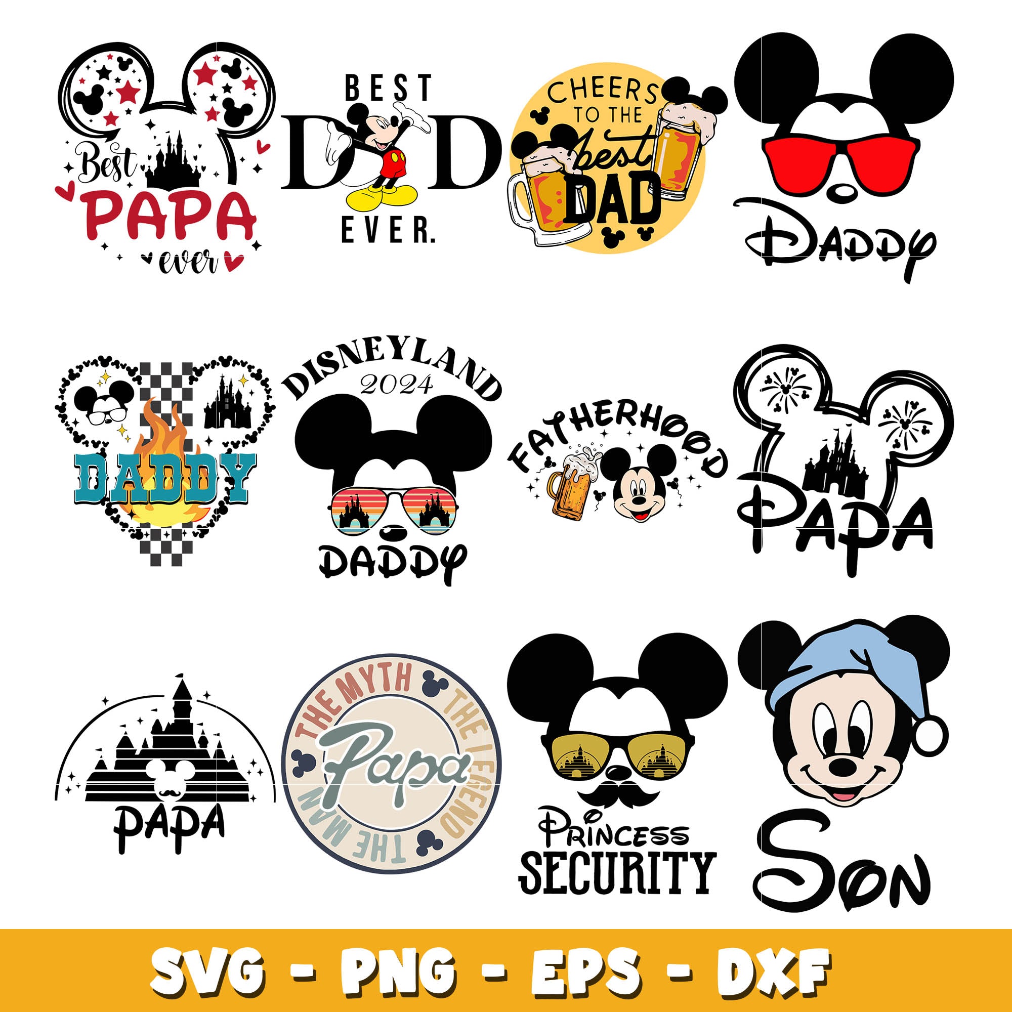 Mickey disney father day svg bundle, Father day svg, Disney svg ...
