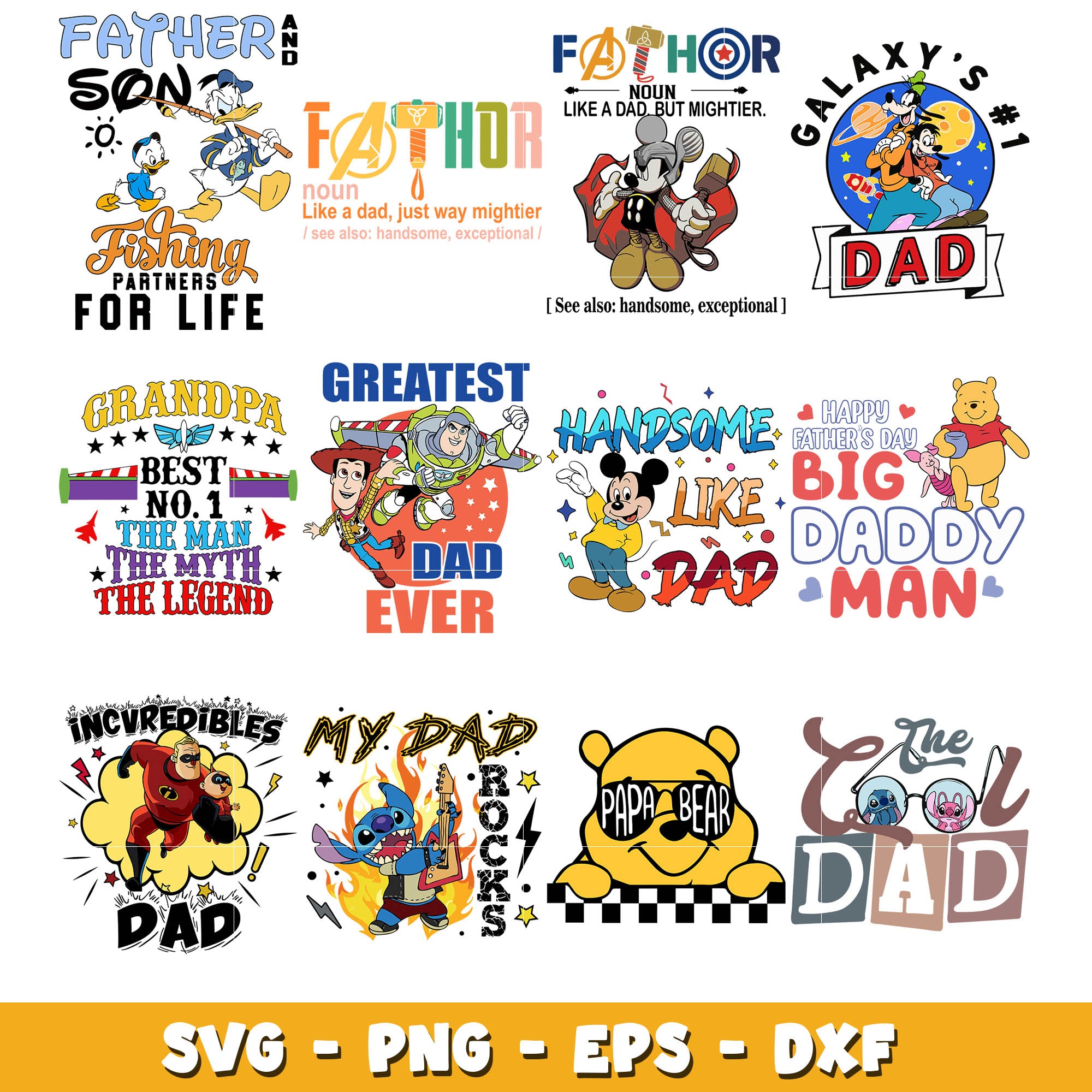 Disney greatest dad ever svg bundle, Disney dad svg, Disney svg ...