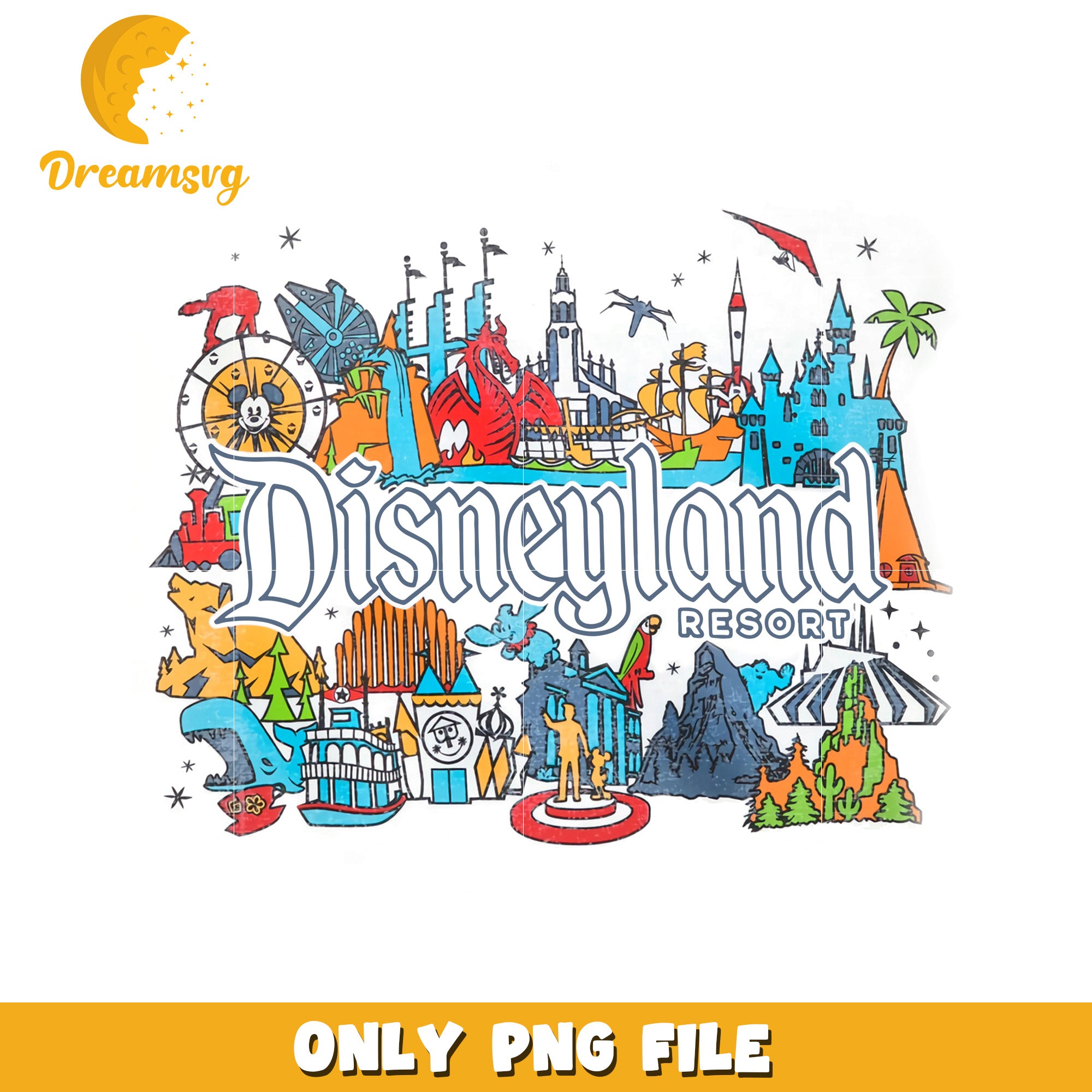 Disneyland Resort Colorful PNG Art Download Printable – DreamSVG Store
