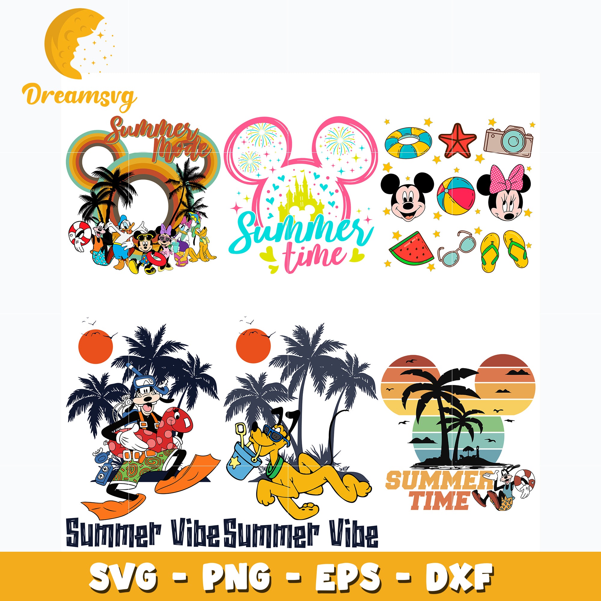 Disney summer clipart bundle svg, Disney svg, Digital download ...