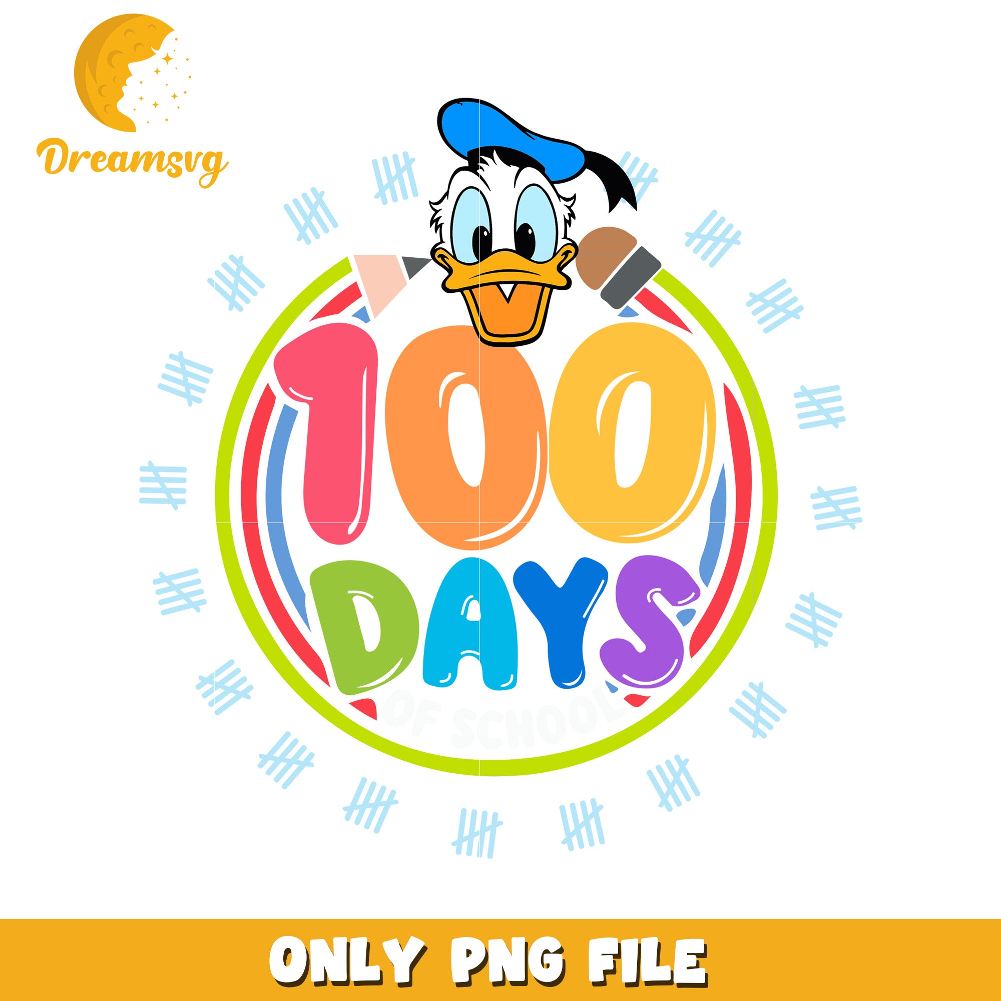 Donald Duck 100 Days PNG – DreamSVG Store