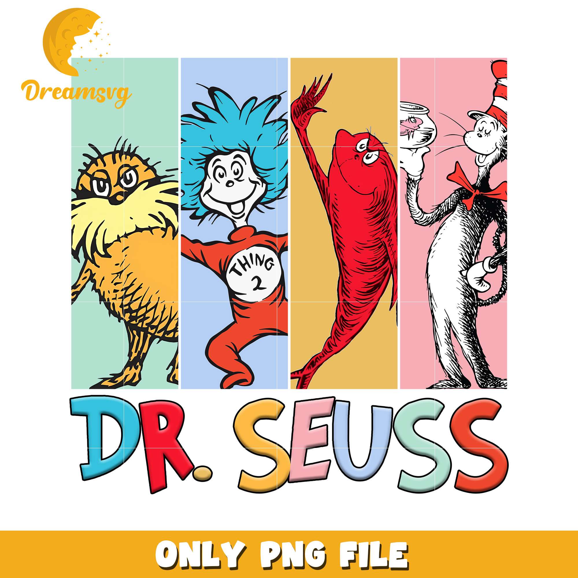 Dr Seuss Character Collection PNG File for Download – DreamSVG Store