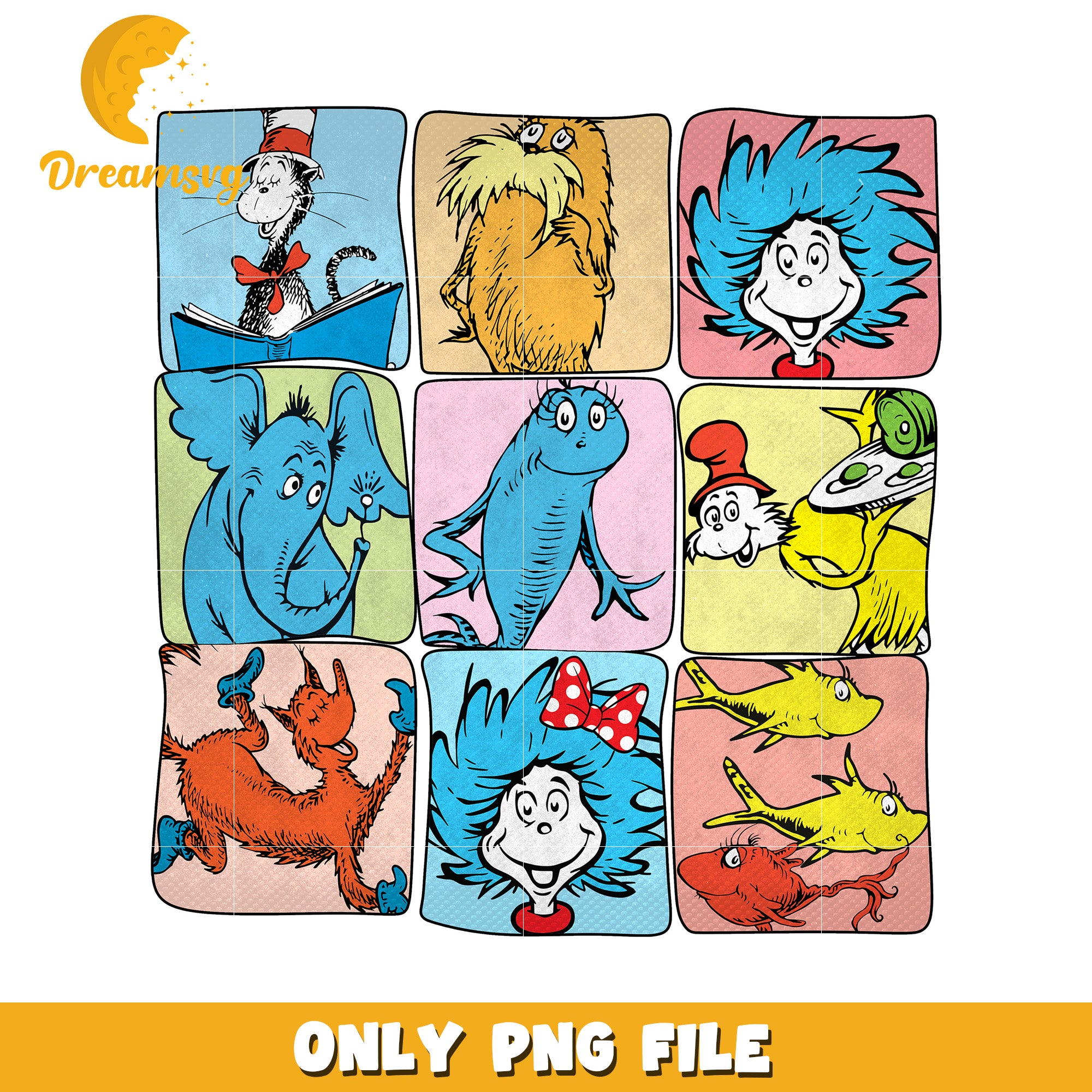 Dr Seuss Character PNG Set Download – DreamSVG Store
