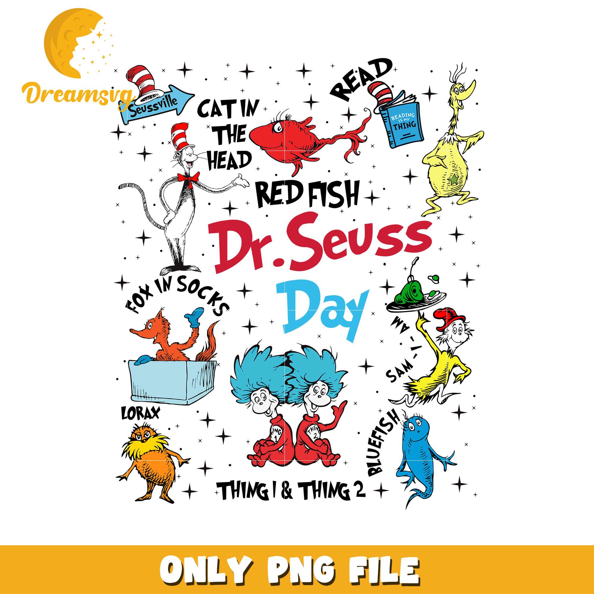 Dr Seuss Day Fun Colorful PNG for Kids Activities – DreamSVG Store