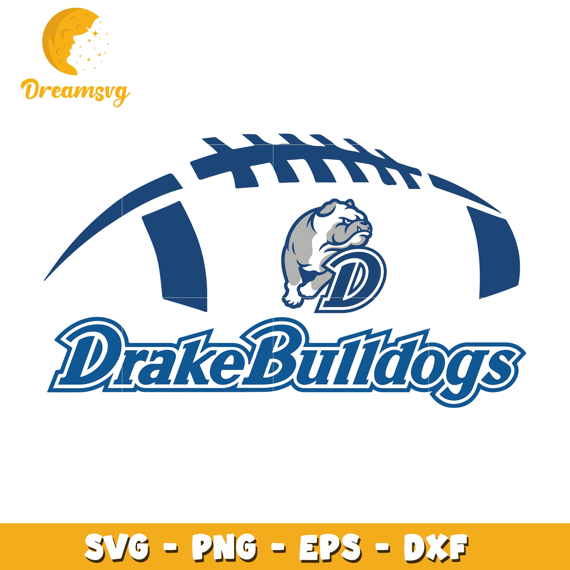 Drake Bulldogs Football SVG PNG EPS DXF – DreamSVG Store