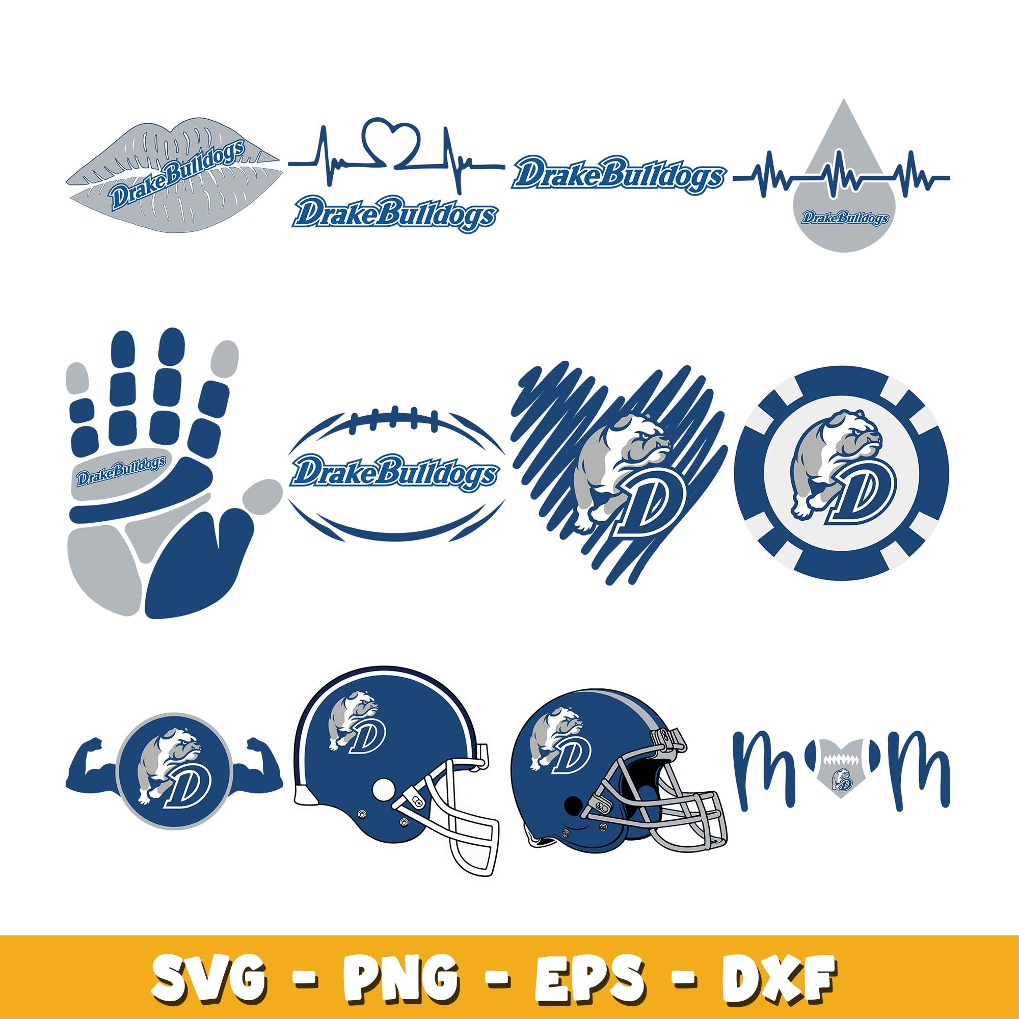 Drake Bulldogs Football Bundle svg, Drake Bulldogs logo svg, ncaa svg ...