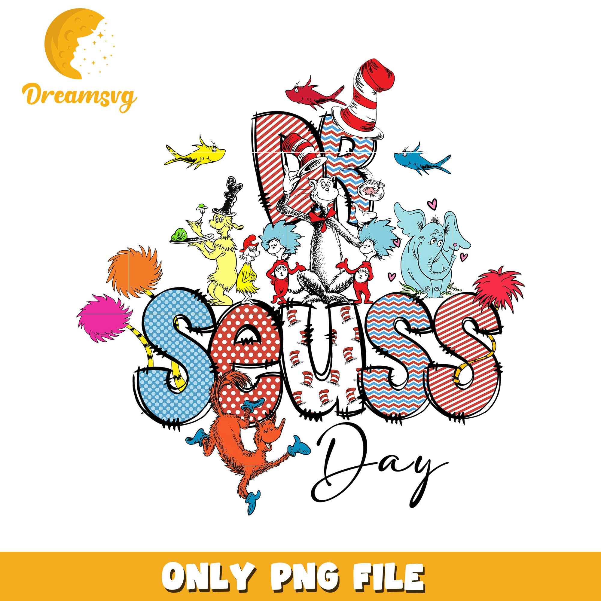 Dr seuss day font design png, dr seuss characters png, cartoon png ...