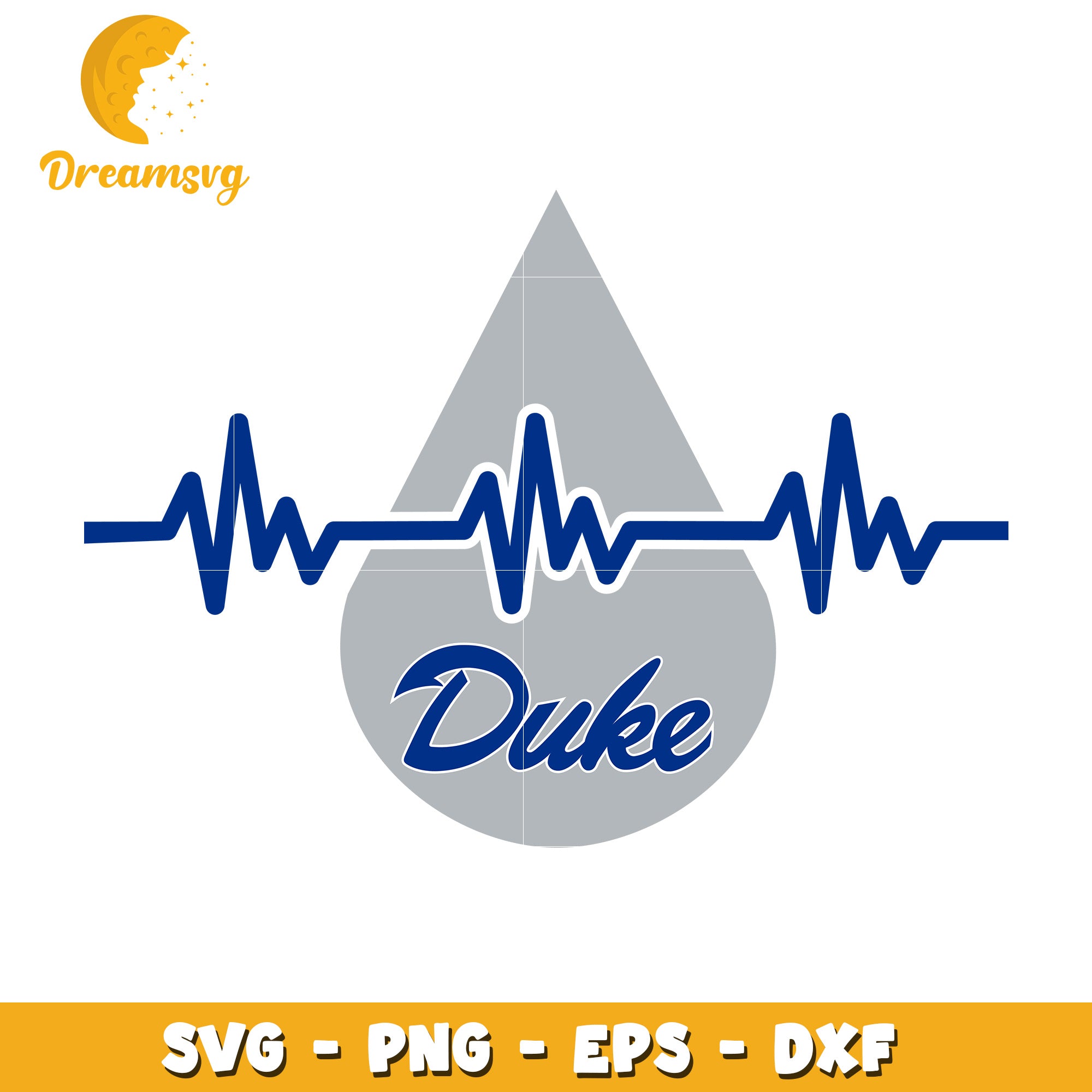 Duke Heartbeat Water Drop SVG PNG EPS DXF – DreamSVG Store