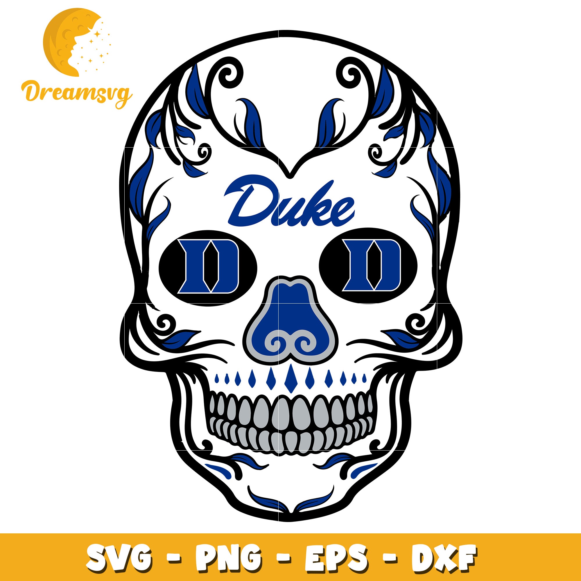 Duke Sugar Skull SVG PNG EPS DXF – DreamSVG Store