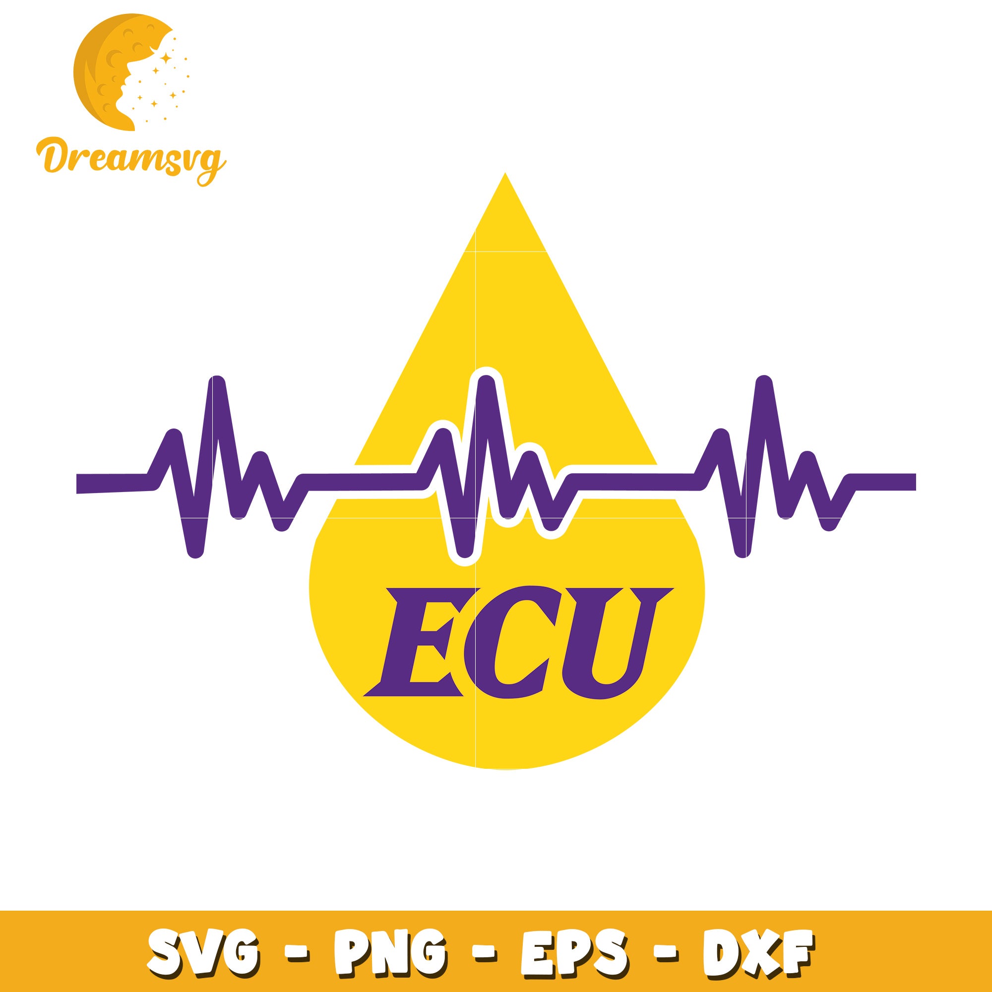 ECU Heartbeat SVG Cut File – DreamSVG Store