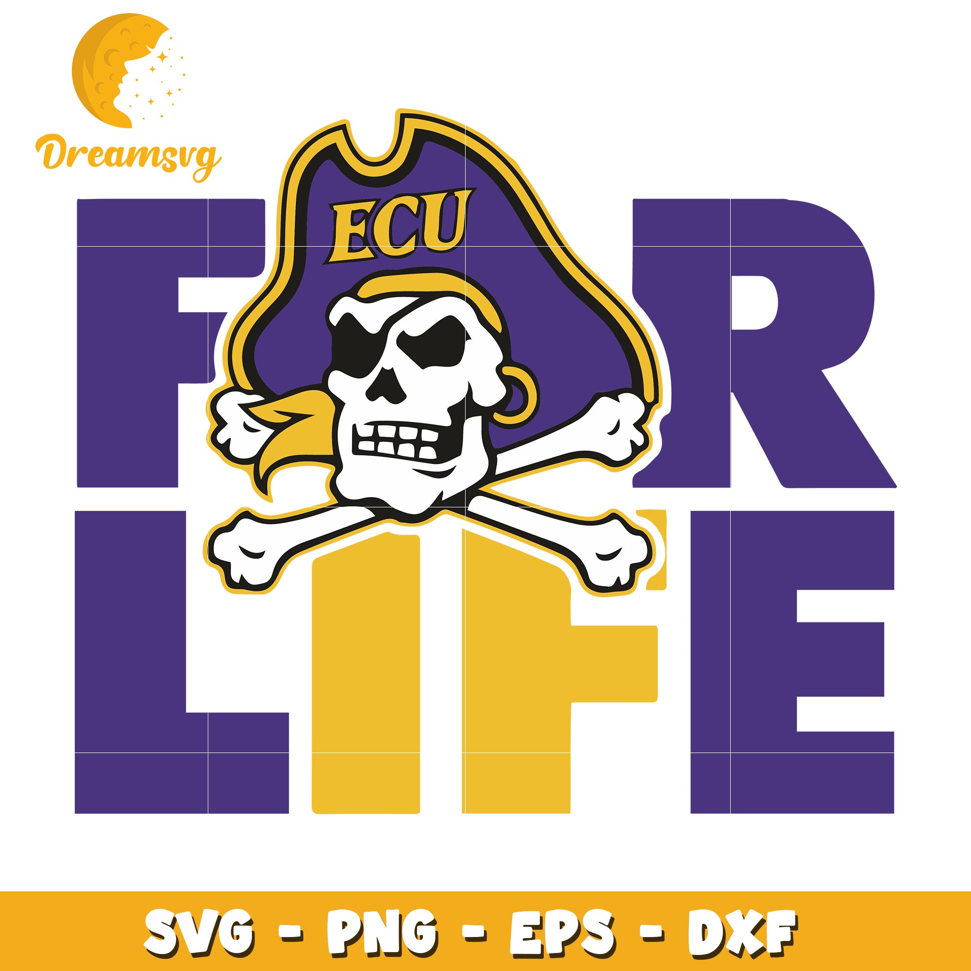 ECU Pirates For Life SVG PNG EPS DXF – DreamSVG Store