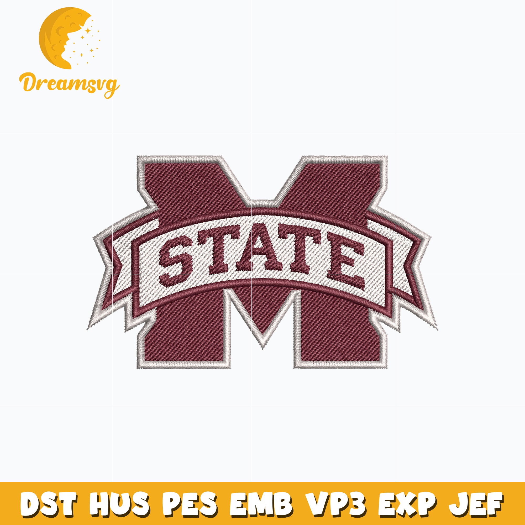 Mississippi State logo embroidery design – DreamSVG Store