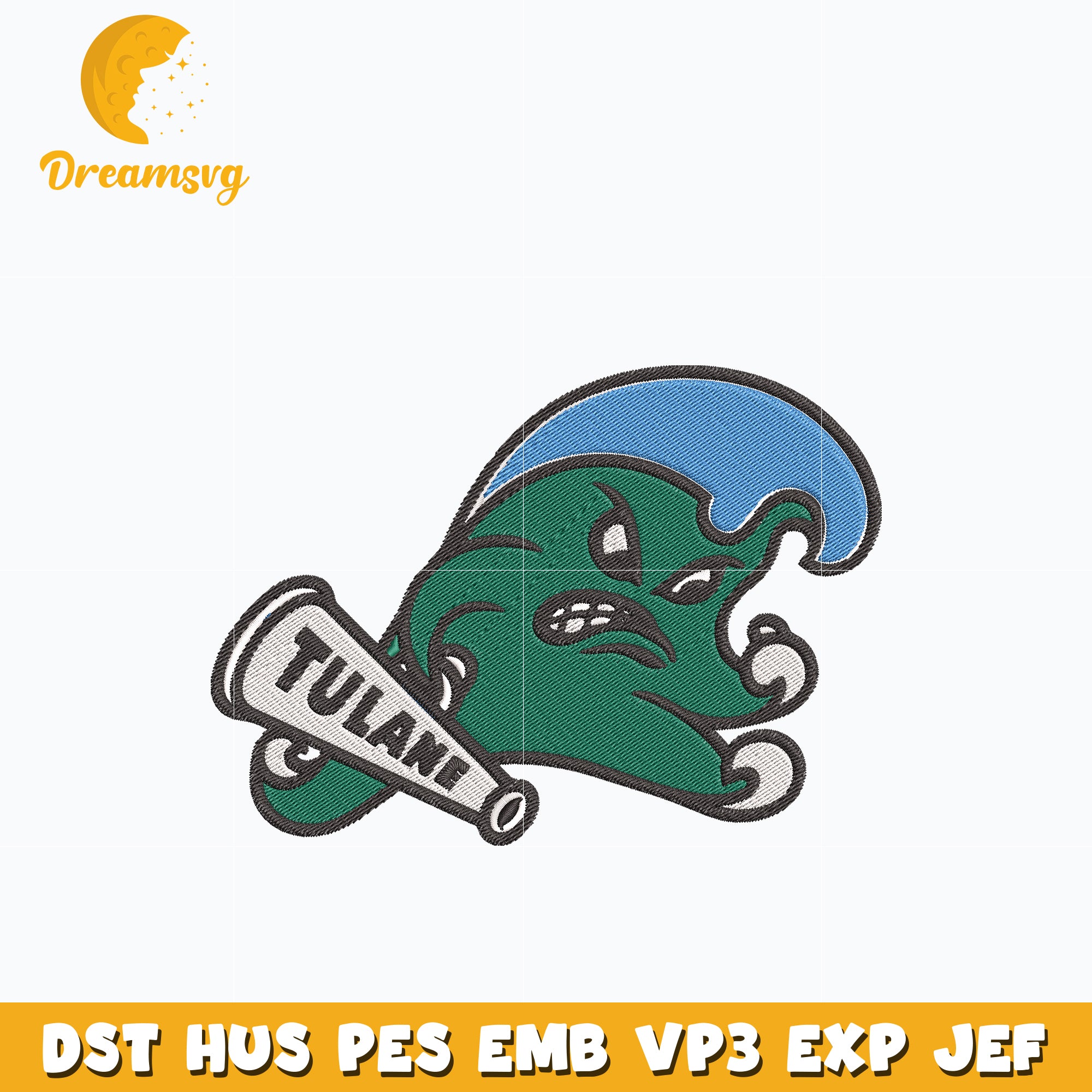 Tulane Green Wave embroidery design – DreamSVG Store