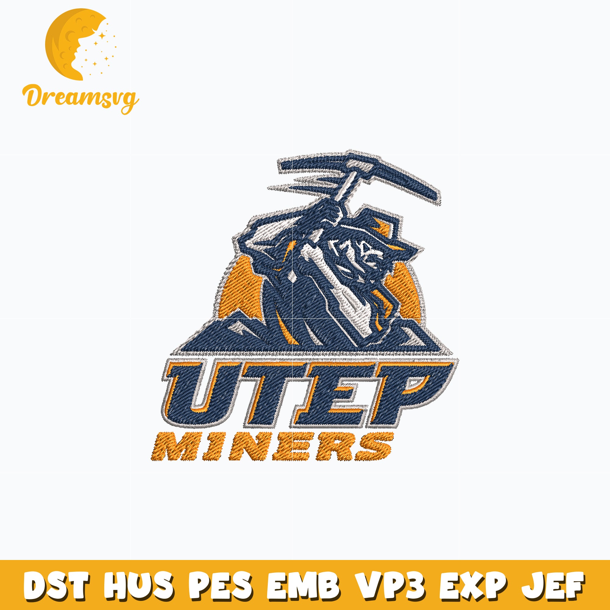 Utep miners logo embroidery design – DreamSVG Store