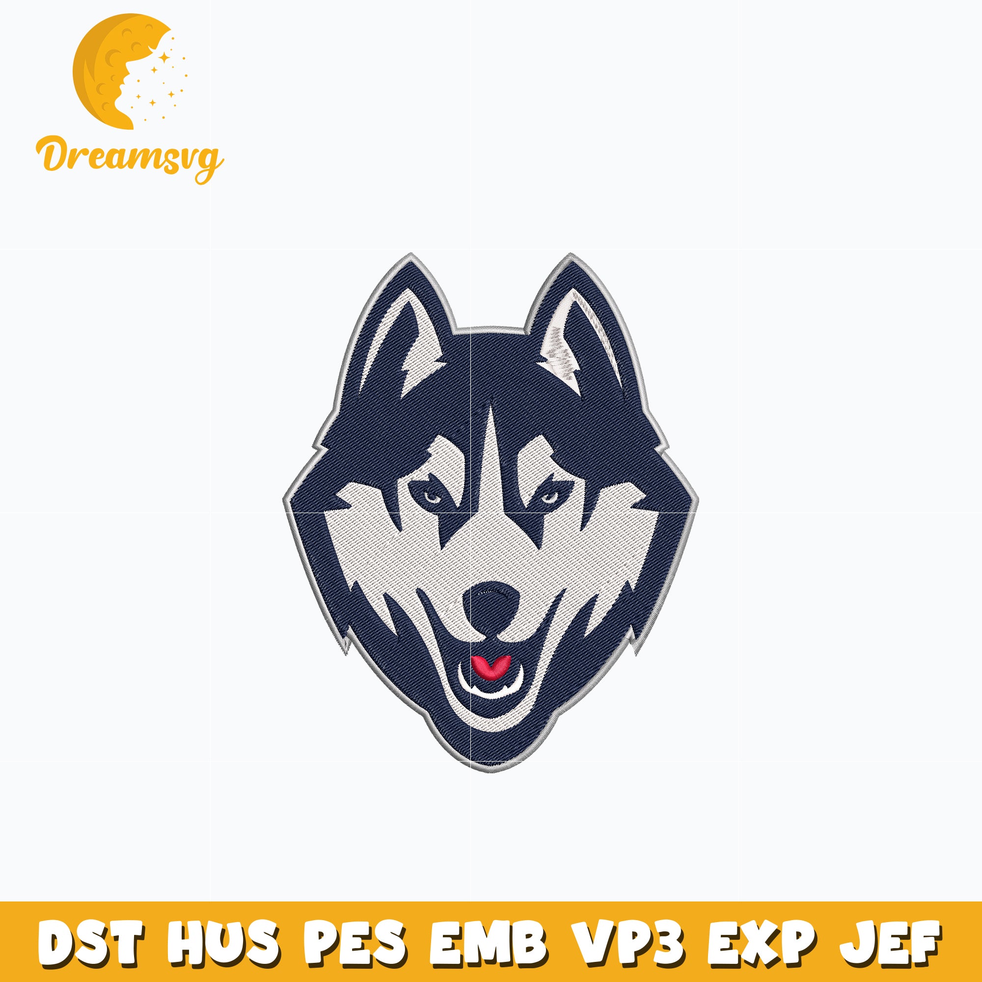 UConn Huskies logo embroidery design – DreamSVG Store