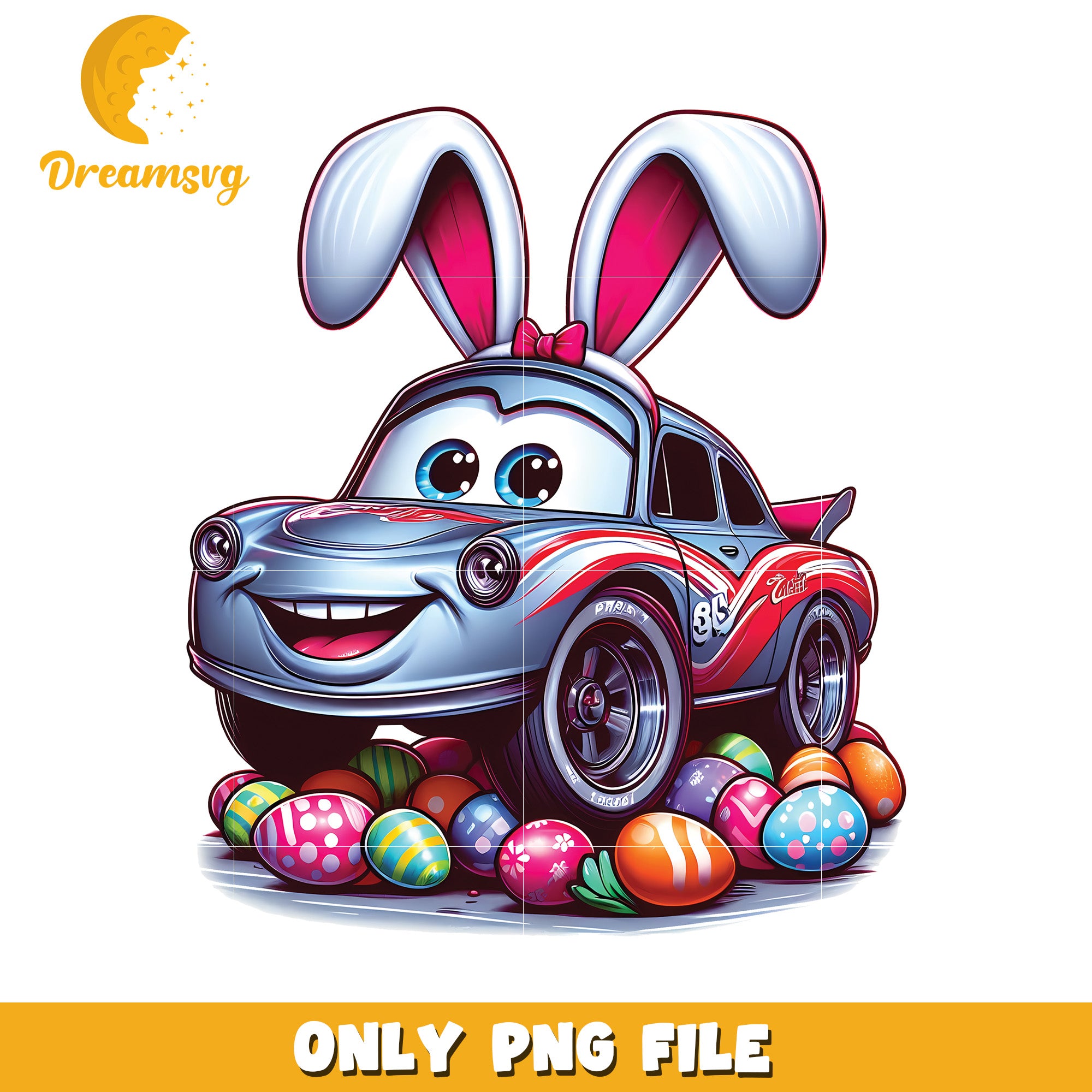 Easter Bunny Car PNG Cute Cartoon Racing Vehicle – DreamSVG Store