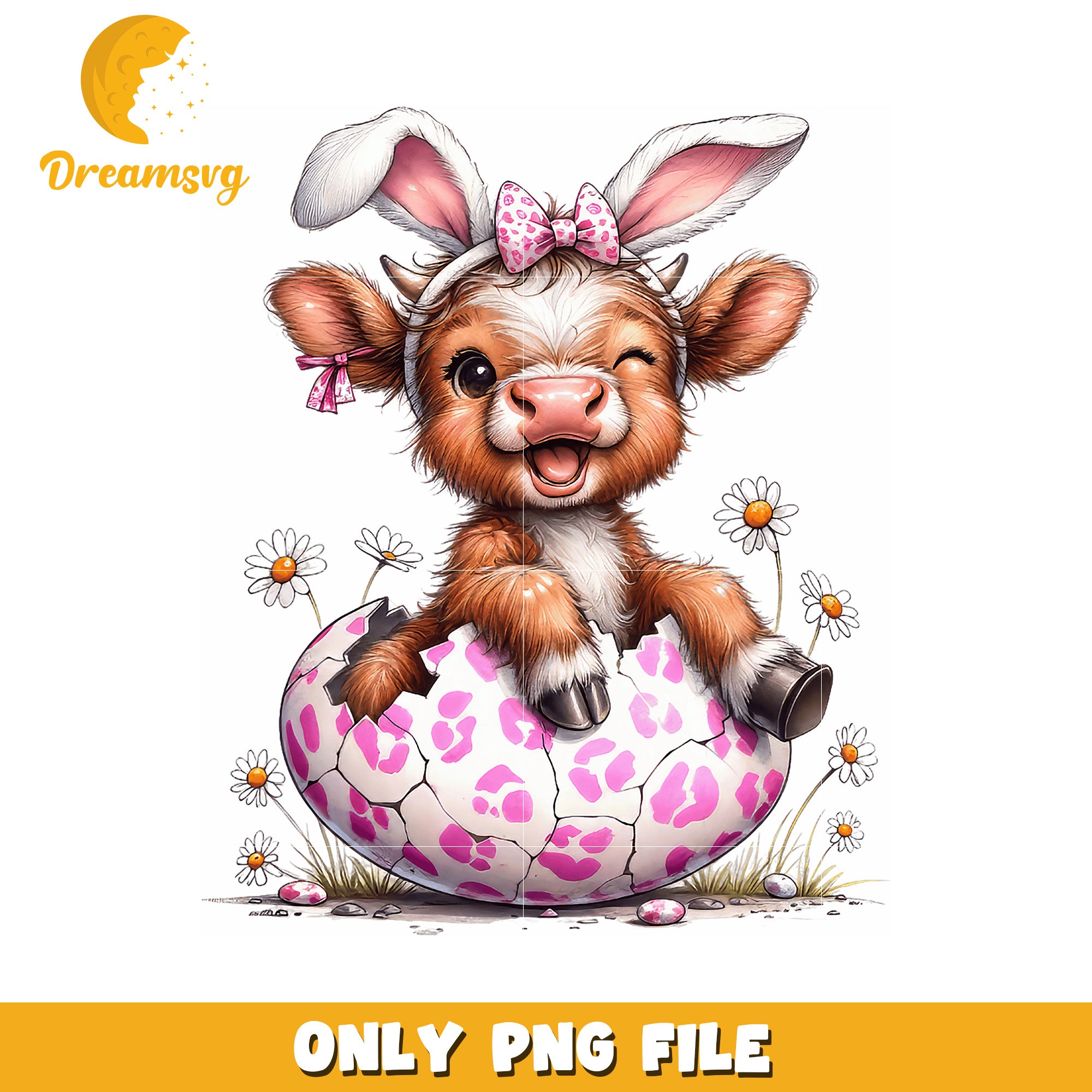 Easter Cow PNG Cute Calf in Egg – DreamSVG Store