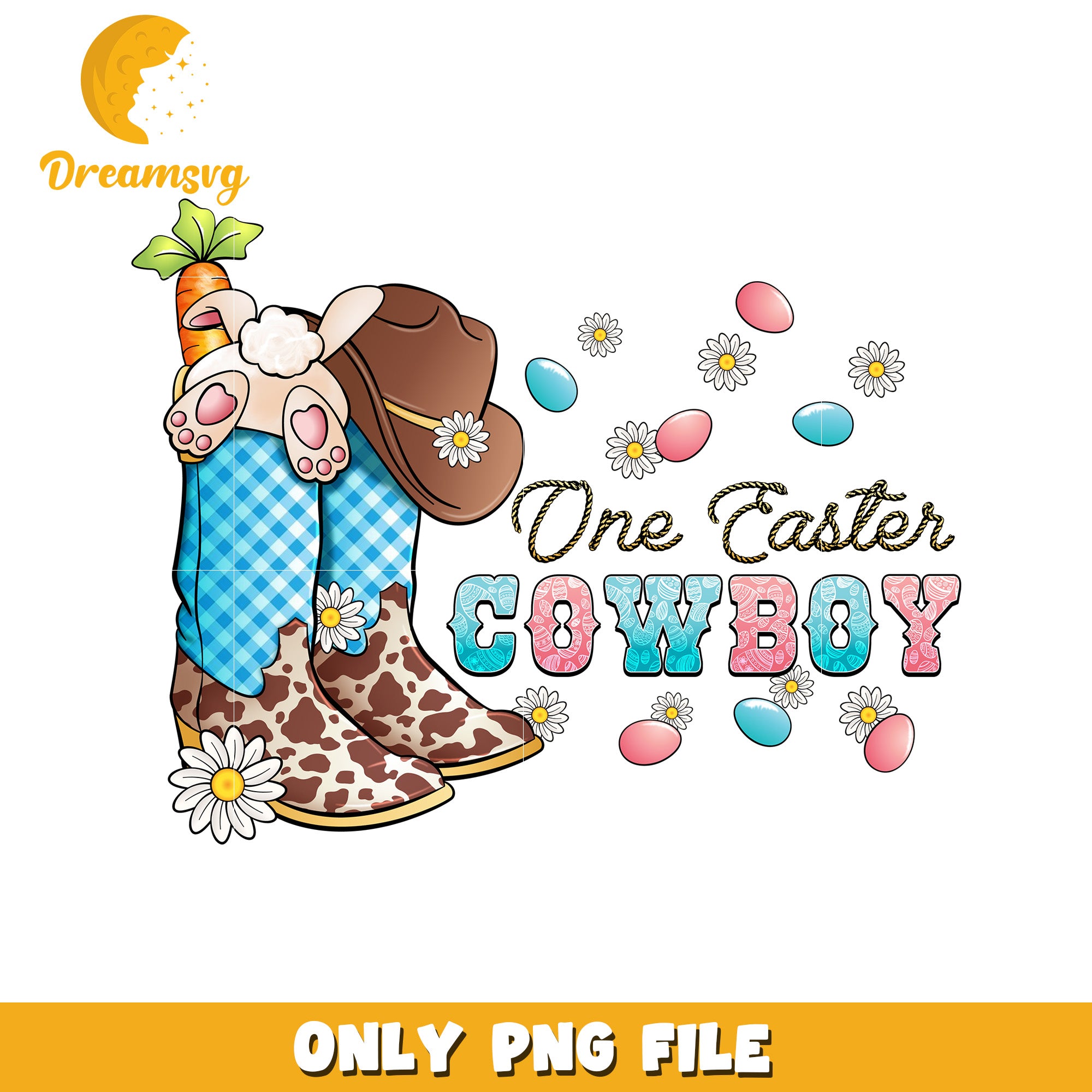 Easter Cowboy PNG Graphic for Spring Decorations and Fun – DreamSVG Store
