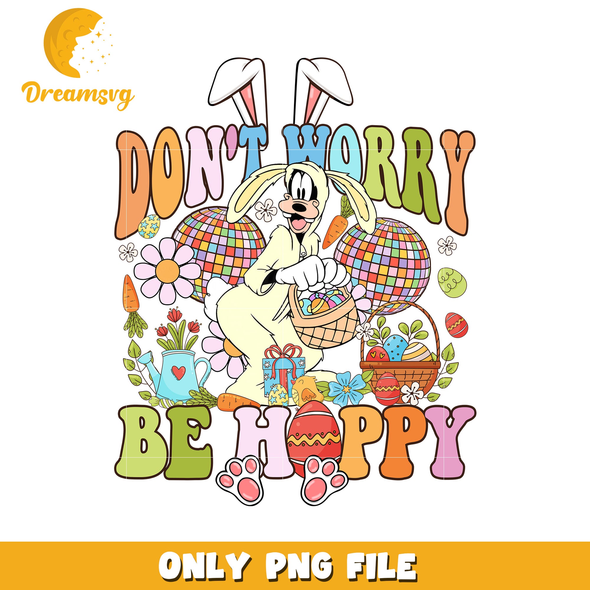 Easter Goofy Bunny PNG Design – DreamSVG Store