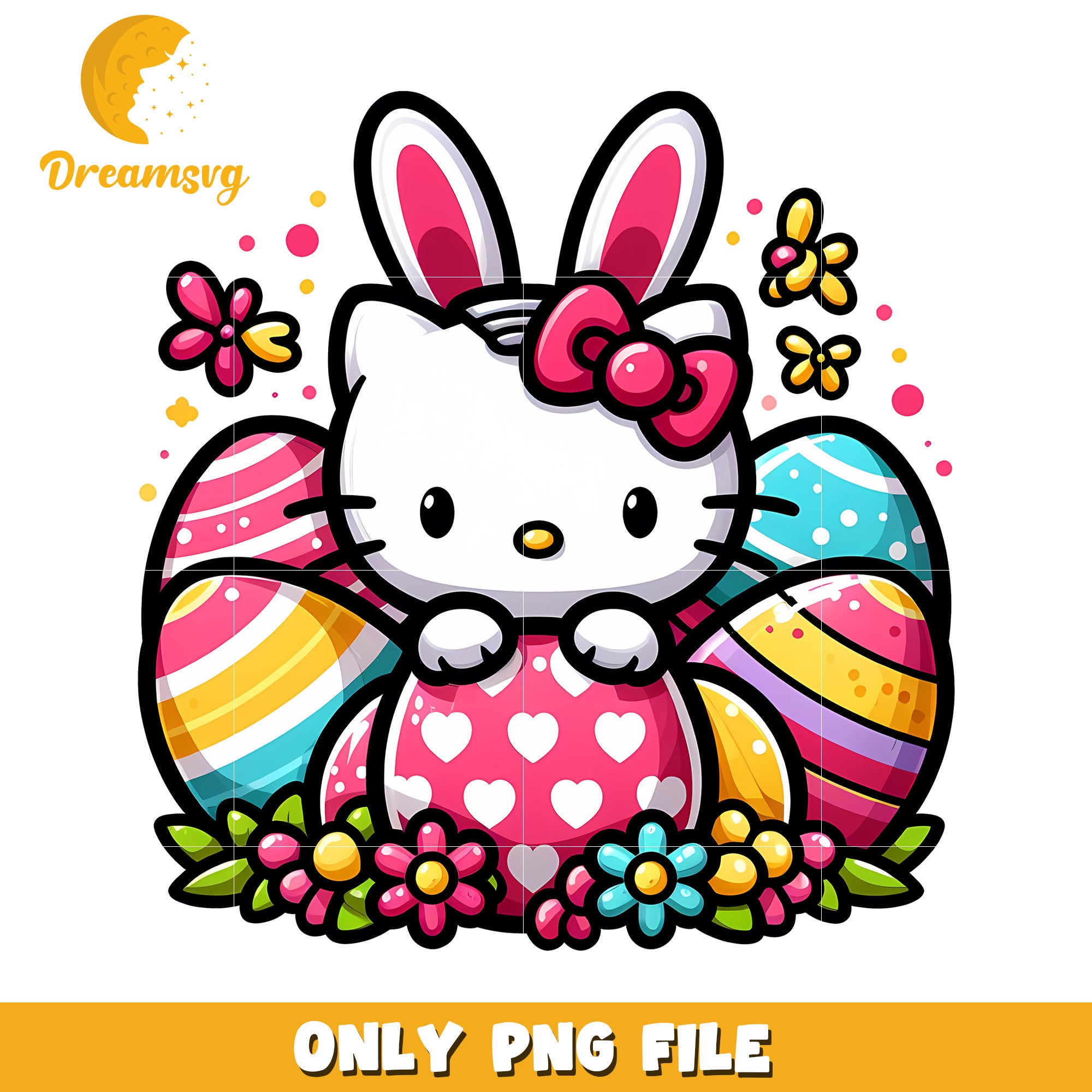 Easter Hello Kitty PNG Image – DreamSVG Store