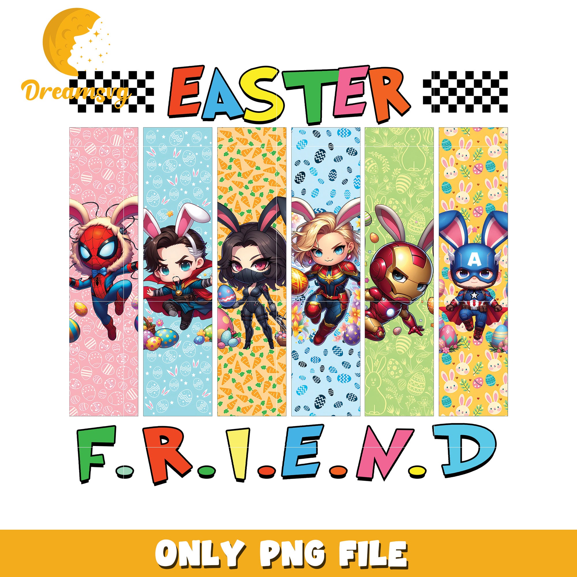 Easter Marvel Friends PNG Cartoon Image – DreamSVG Store
