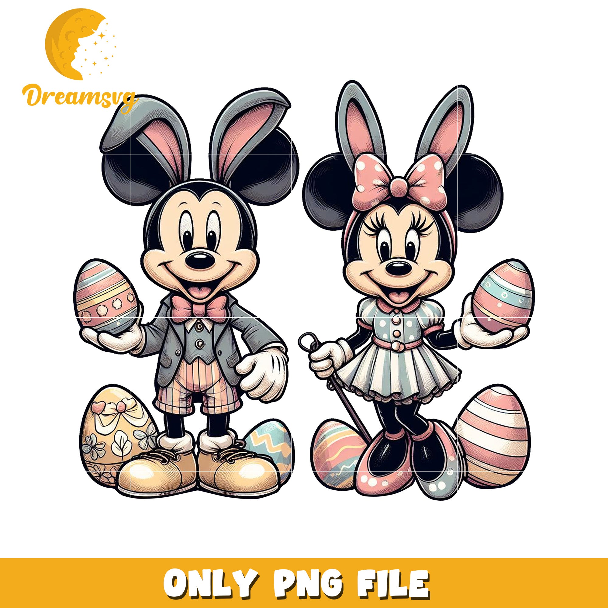 Easter Mickey Minnie PNG Image – DreamSVG Store