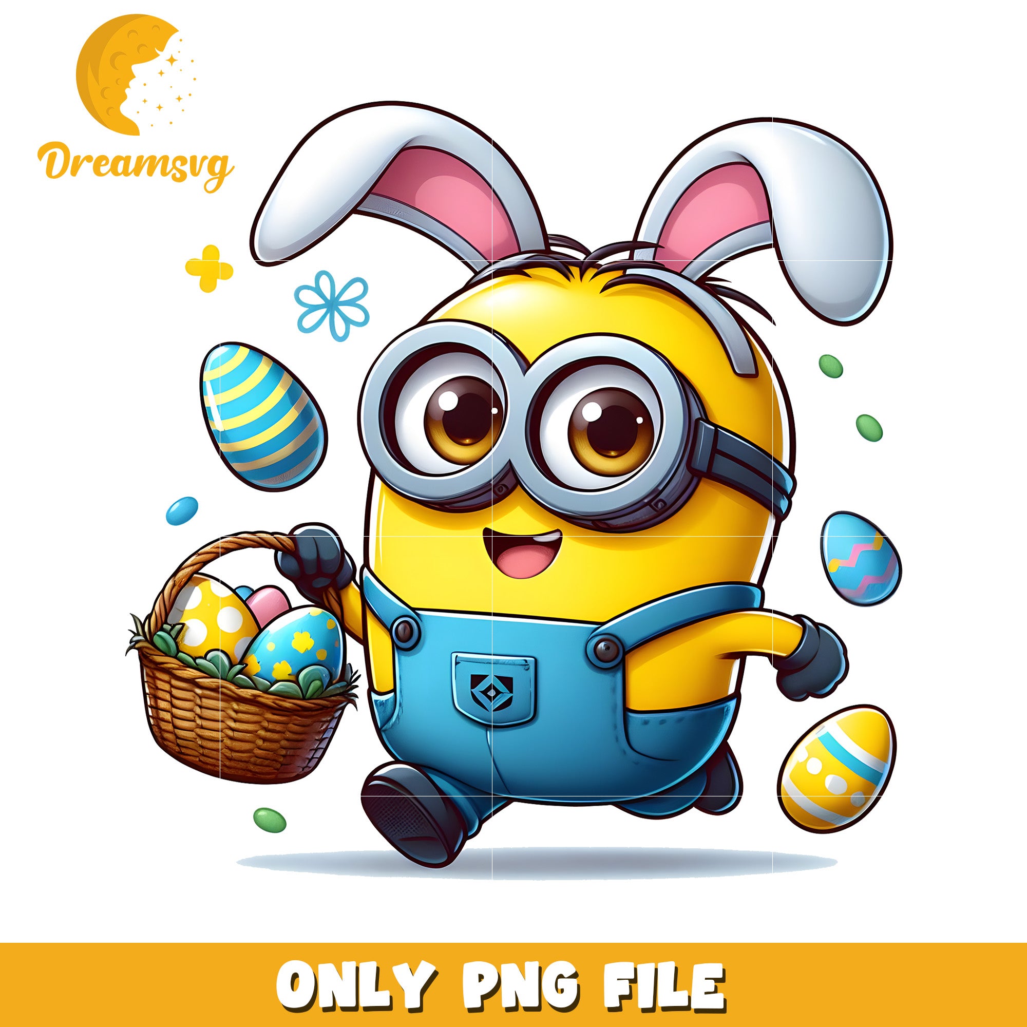 Easter Minion PNG Cute Bunny Minion with Eggs – DreamSVG Store