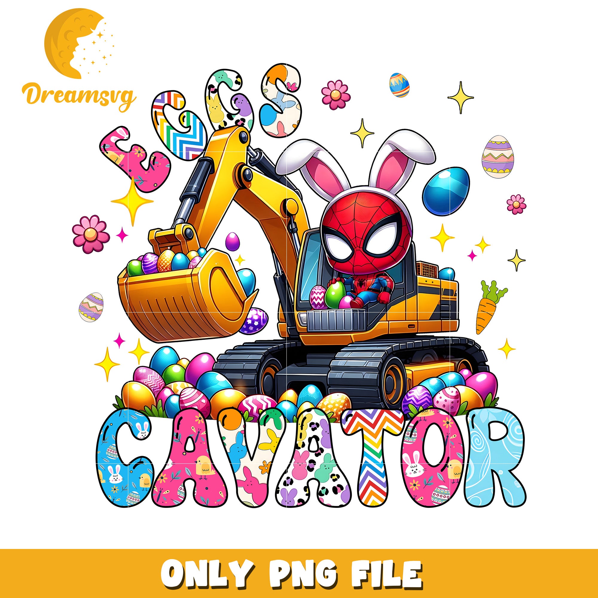 Easter Spider-Man Excavator PNG – DreamSVG Store