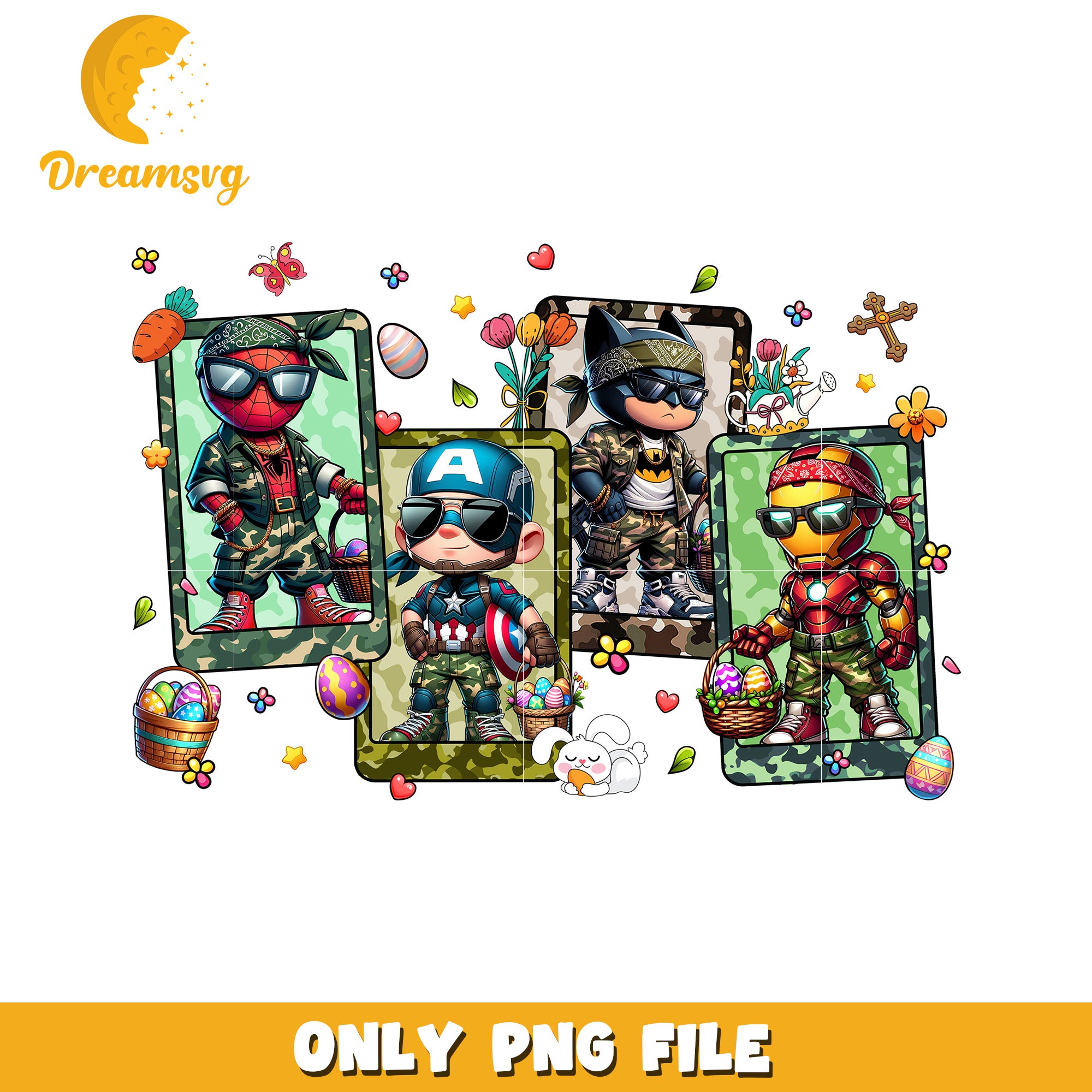 Easter Superheroes PNG Digital Clipart – DreamSVG Store