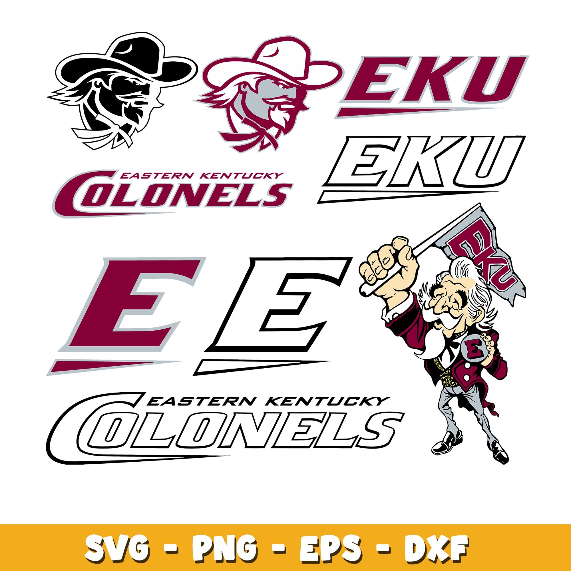 Eastern Kentucky Colonels Bundle svg, Eastern Kentucky Colonels logo s ...