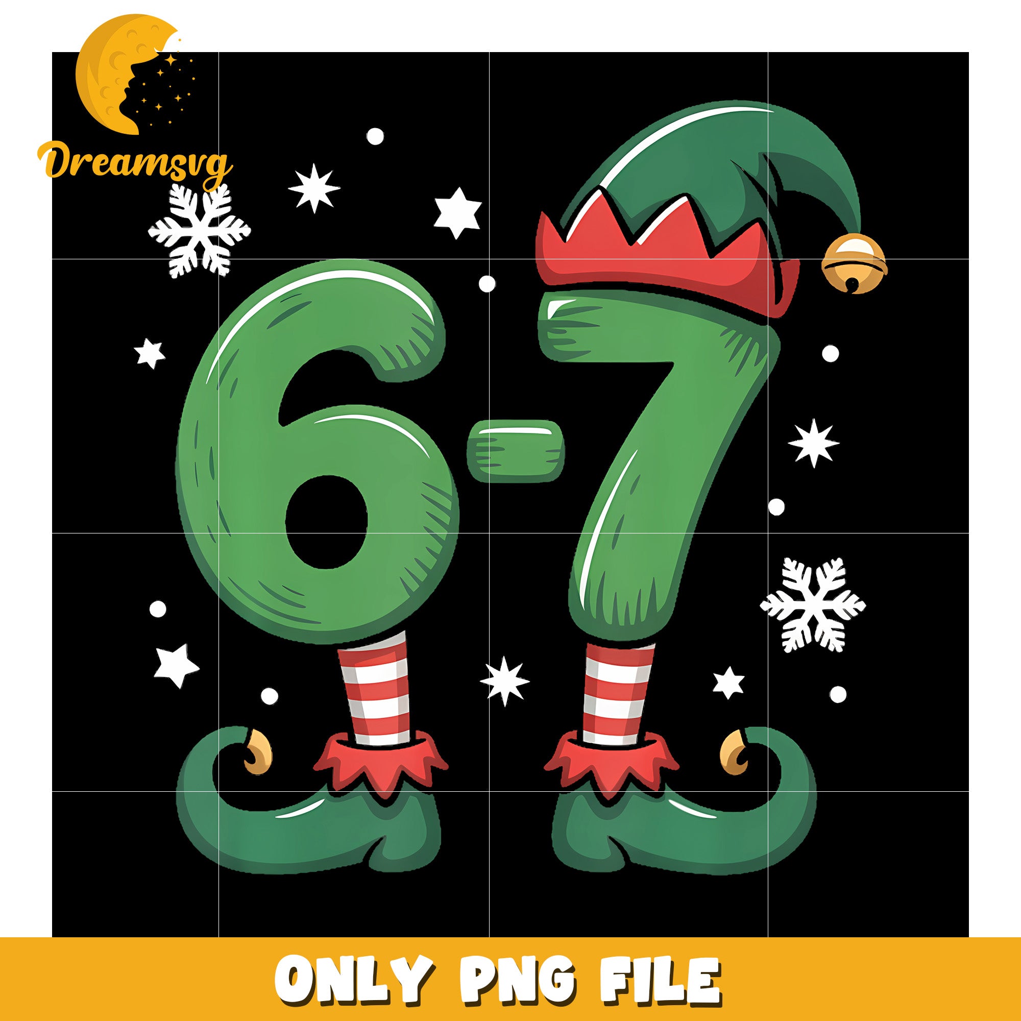 Elf six seven png, funny clipart png, dark meme png – DreamSVG Store