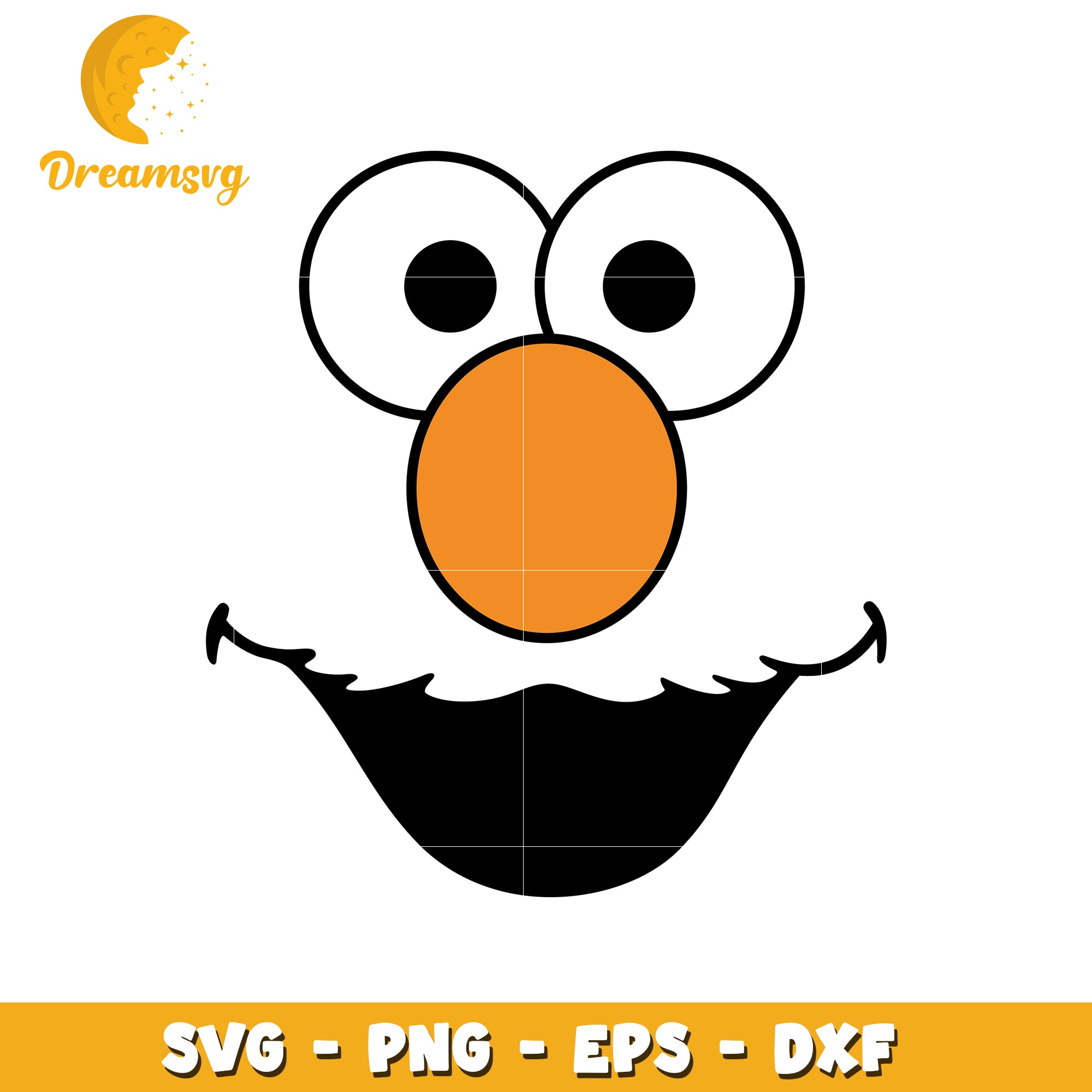 Elmo Face SVG PNG EPS DXF Cut File – DreamSVG Store
