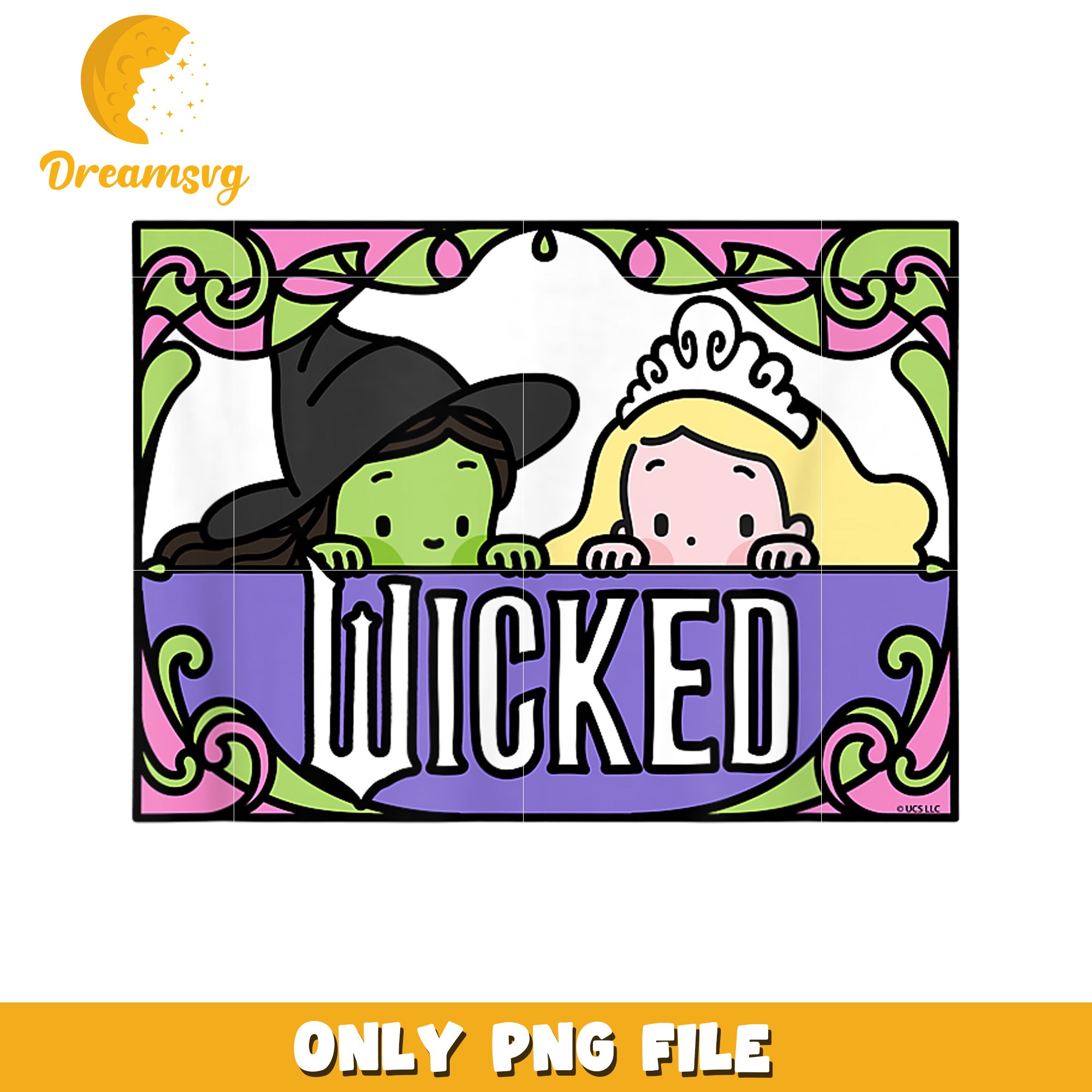 Elphaba & Glinda Peaking Playful png, wicked 2024 png, wicked emerald ...