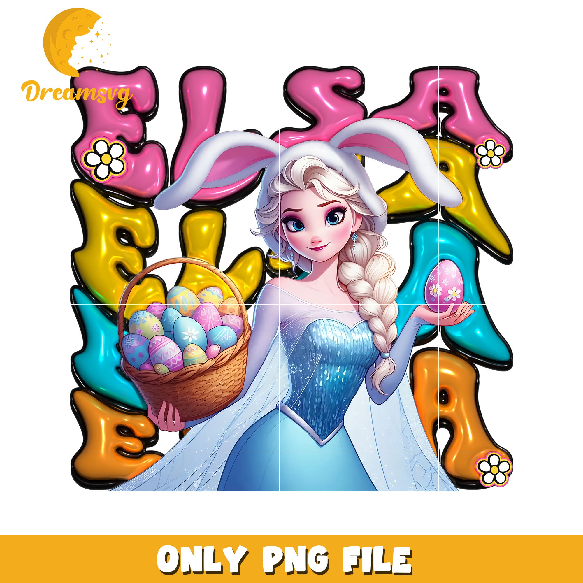 Elsa Easter Bunny PNG Image – DreamSVG Store