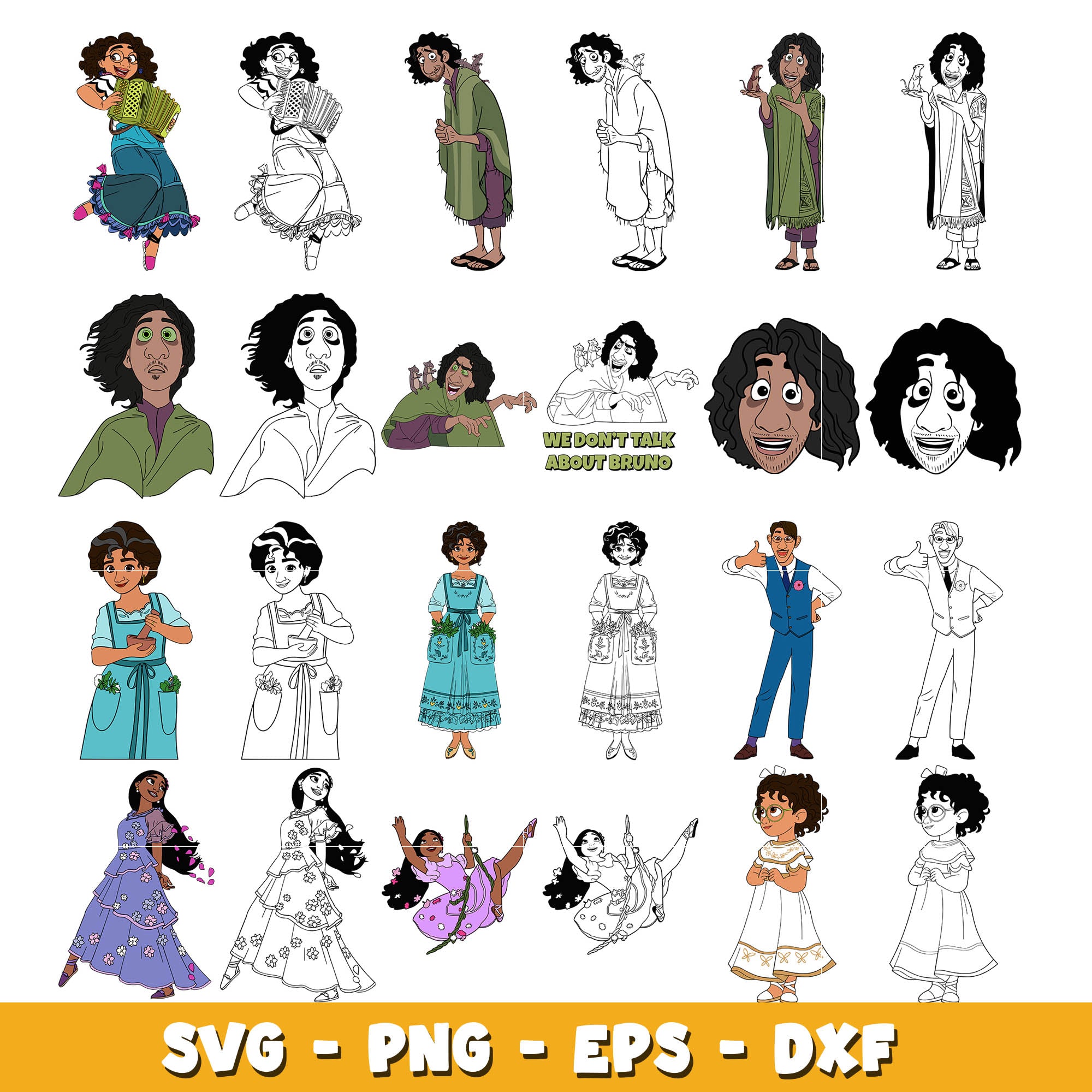 Disney Cartoon Printed Encanto Planar bundle svg, Disney cartoon svg ...