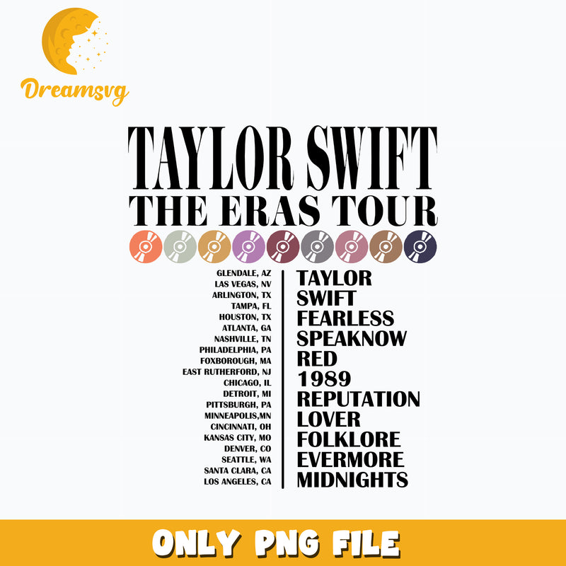 Eras tour list png, the eras tour 2023 png, eras list song png