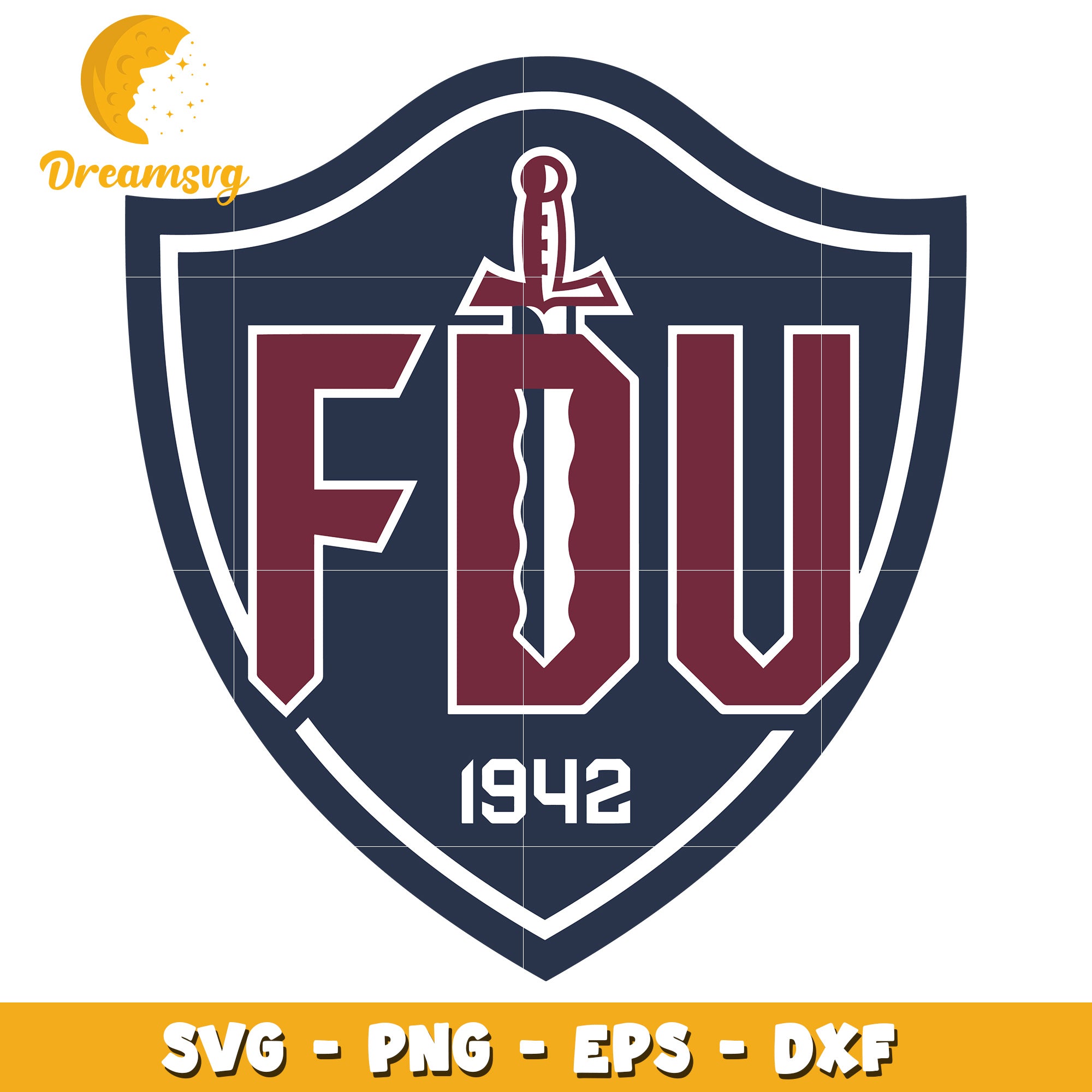 FDU 1942 Shield Logo SVG PNG EPS DXF – DreamSVG Store