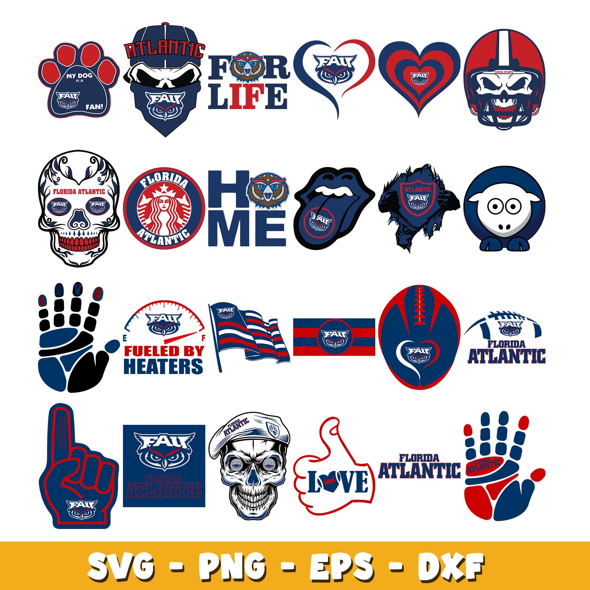 Florida Atlantic football Bundle svg, Florida Atlantic logo svg, ncaa ...