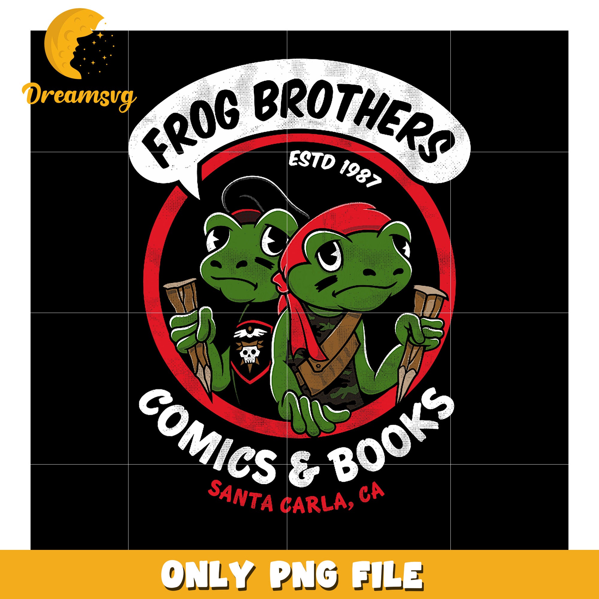 Frog Brothers Comics PNG Logo Design – DreamSVG Store