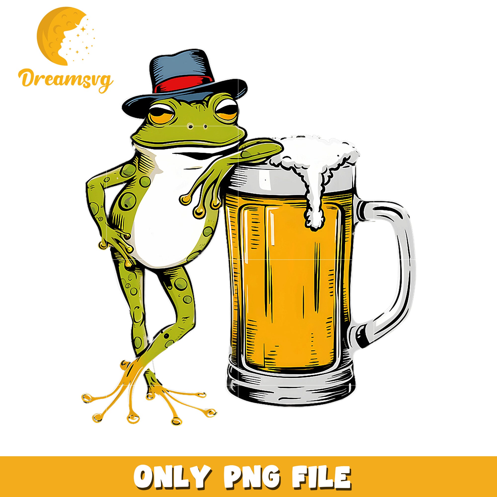 Frog with Beer PNG Sublimation Design – DreamSVG Store