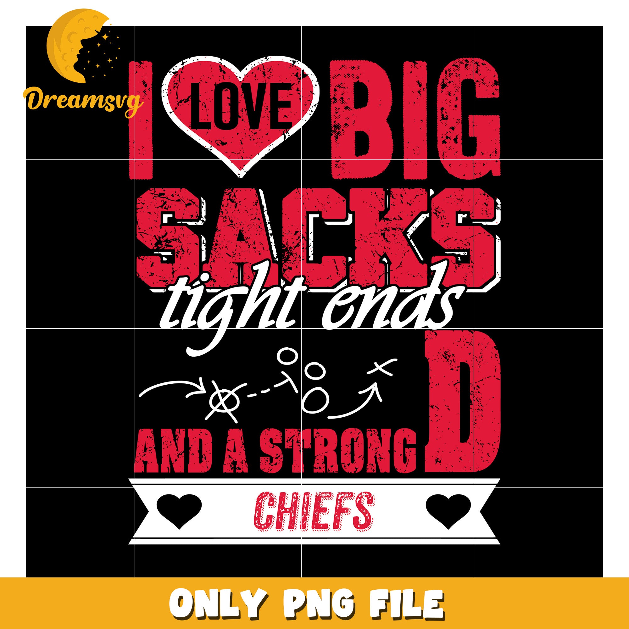 Funny Football Graphic I Love Big Sacks PNG Design – DreamSVG Store