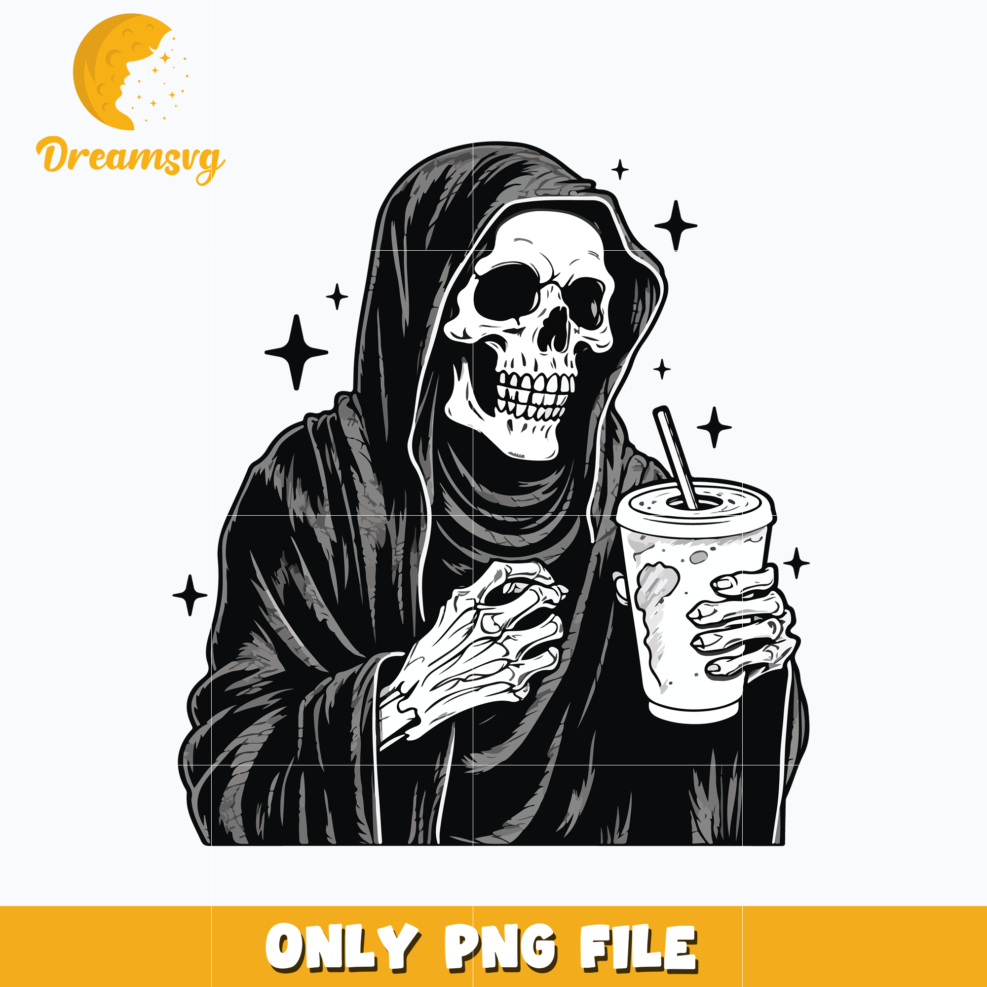 Ghost Grim Reaper Coffee png – DreamSVG Store