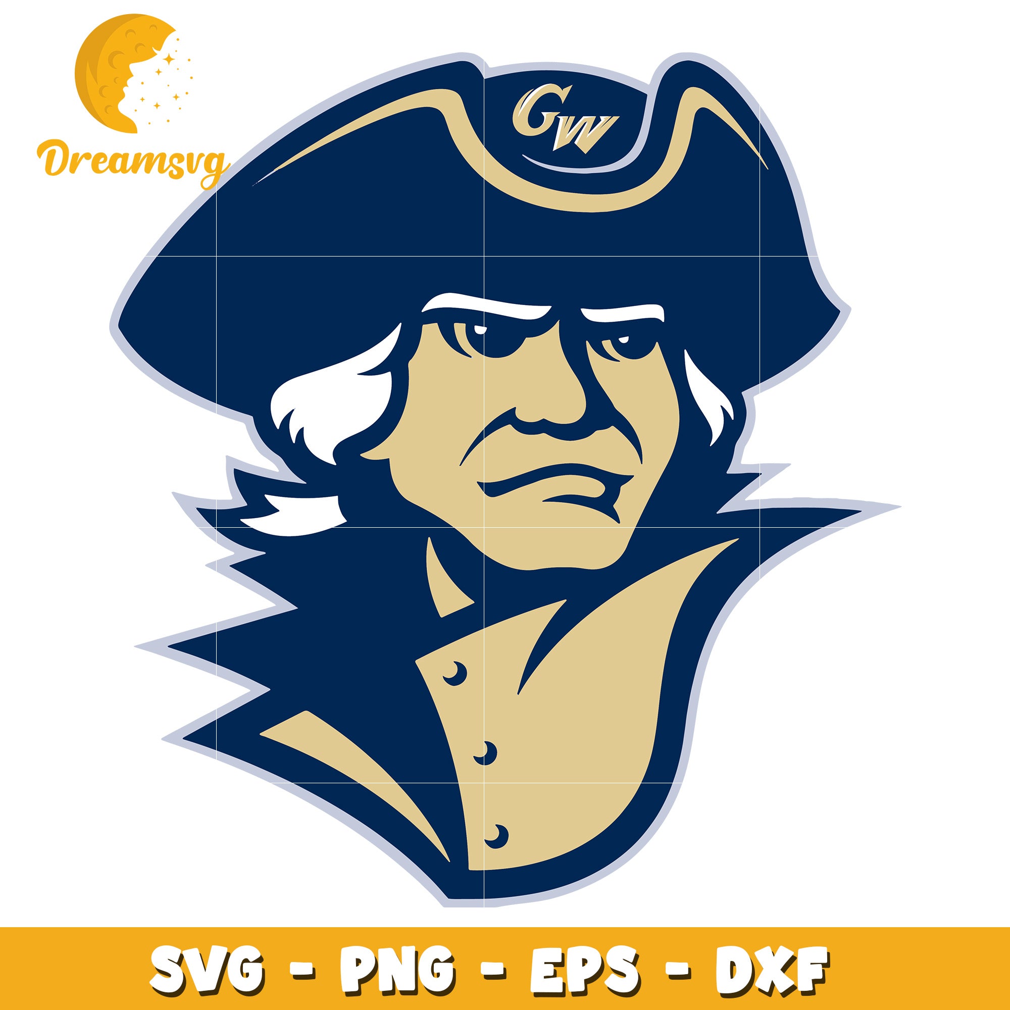 GW Colonials Mascot SVG PNG EPS DXF – DreamSVG Store
