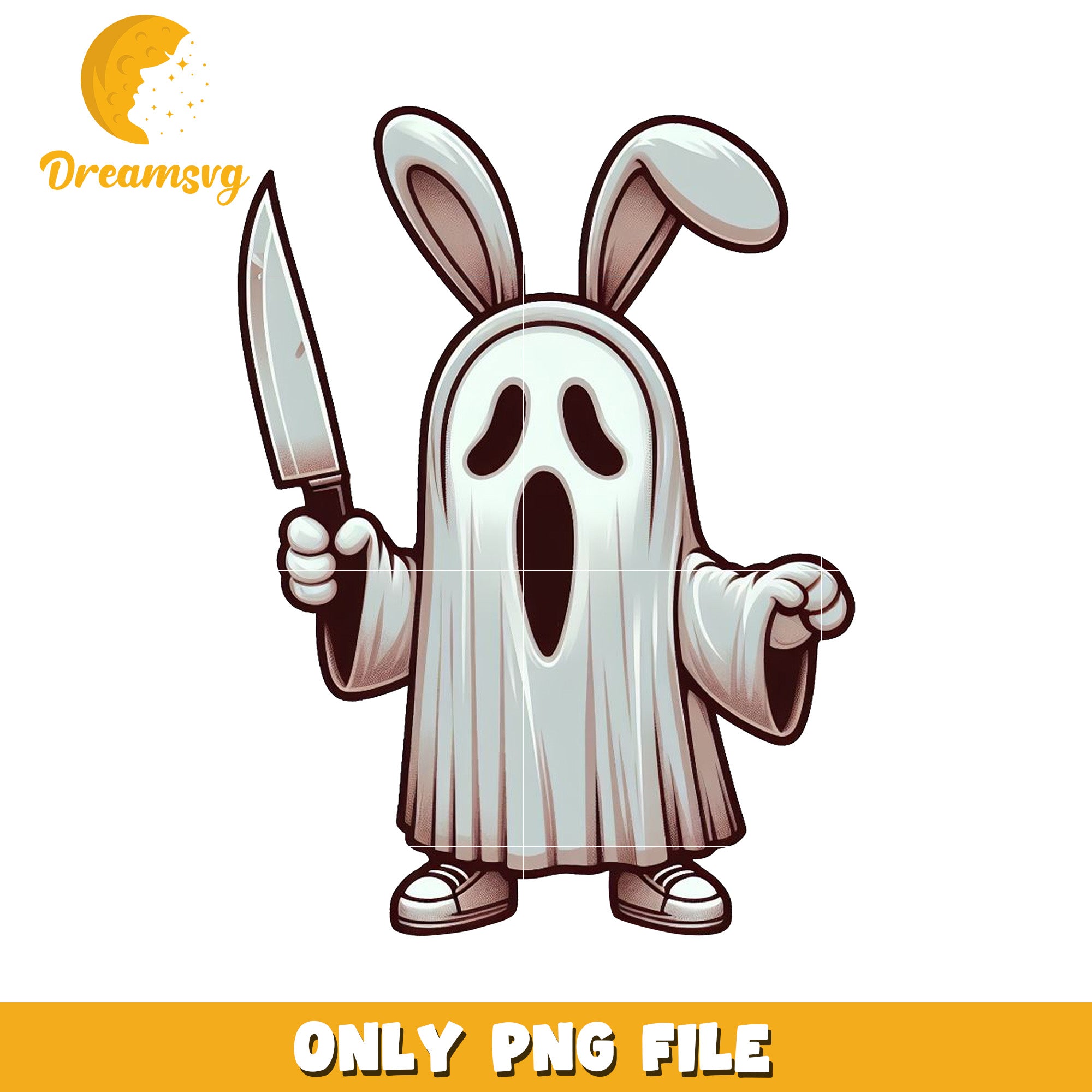 Ghost Bunny PNG Halloween Clipart – DreamSVG Store