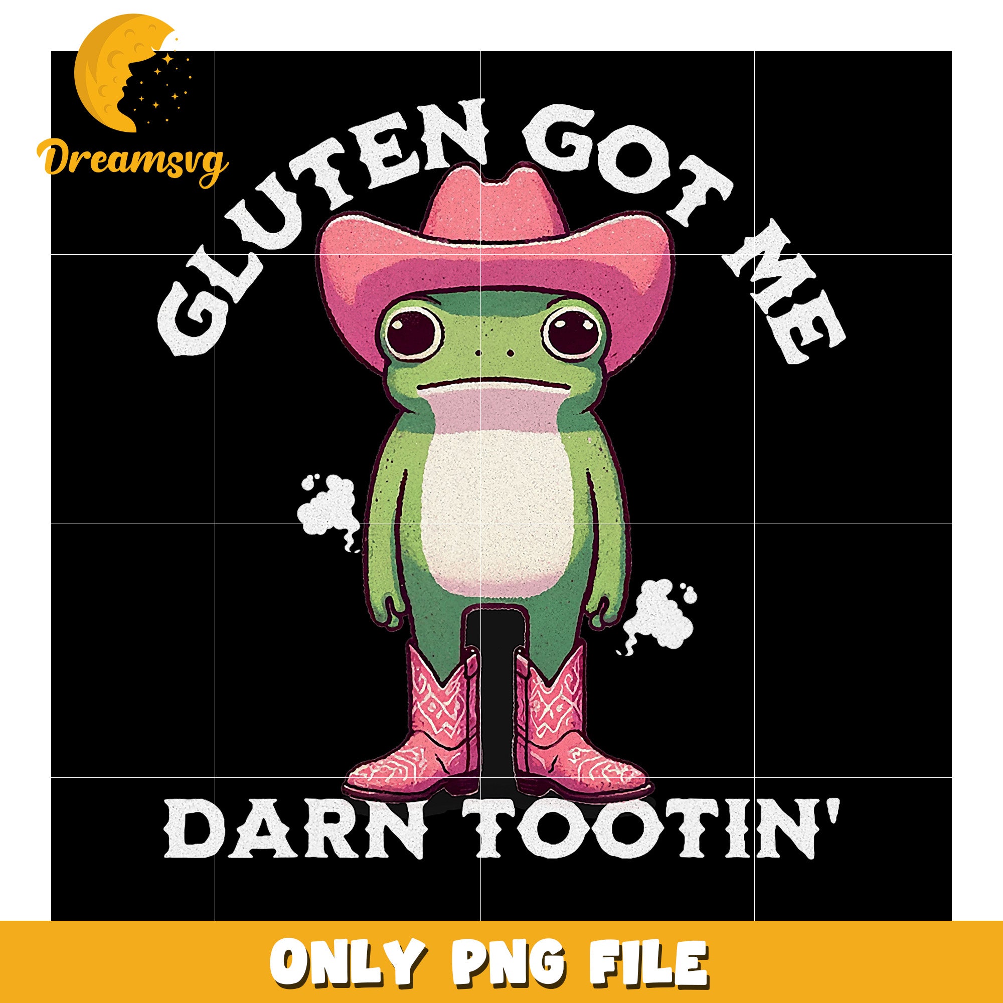 Gluten Got Me Darn Tootin Frog PNG – DreamSVG Store