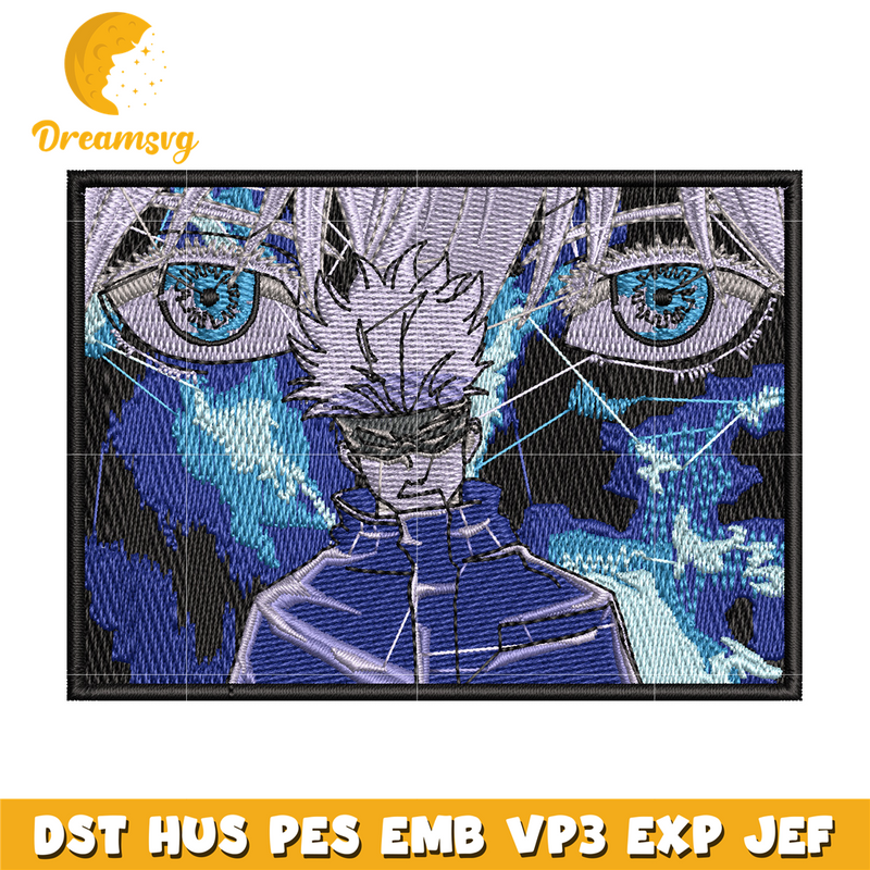 Gojo eyes box embroidery design