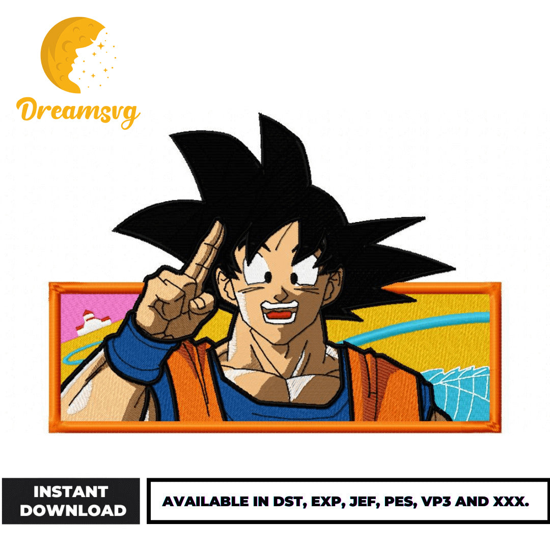 Goku finger embroidery design – DreamSVG Store
