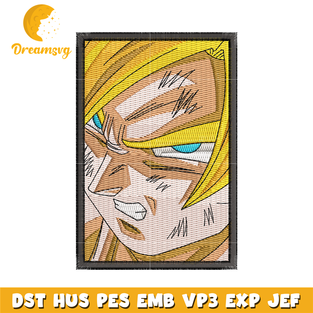 Goku frame embroidery design