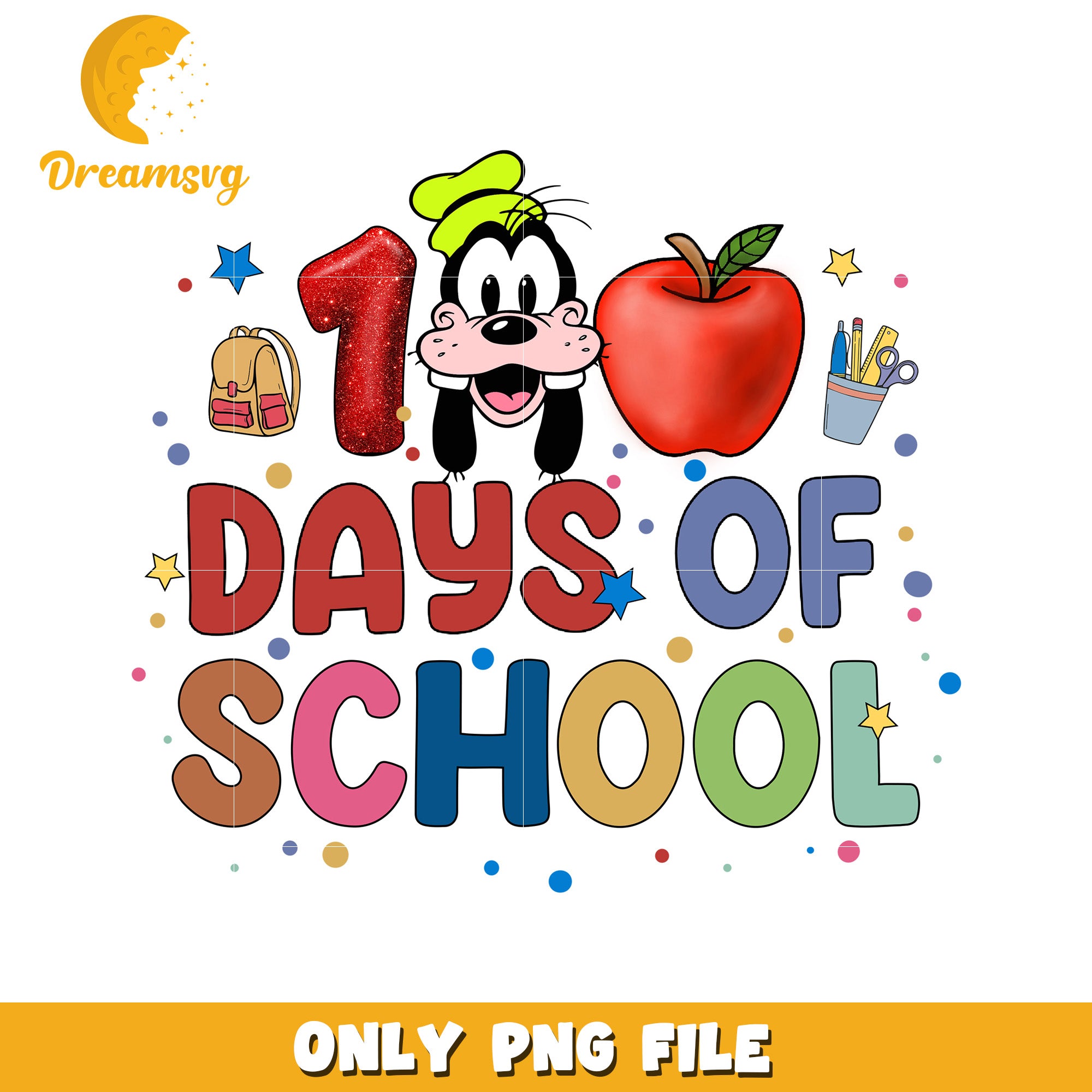 Goofy 100 Days School PNG – DreamSVG Store