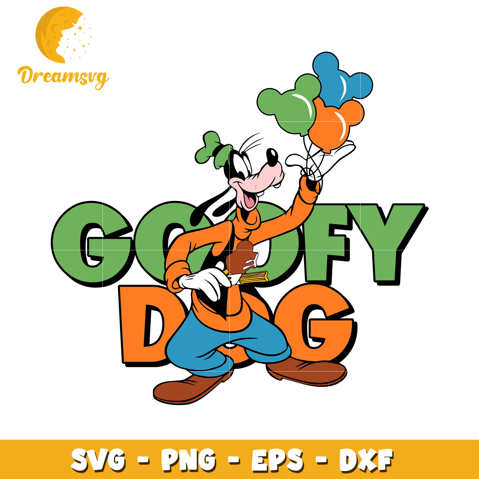 Goofy Dog SVG PNG EPS DXF Cut File – DreamSVG Store